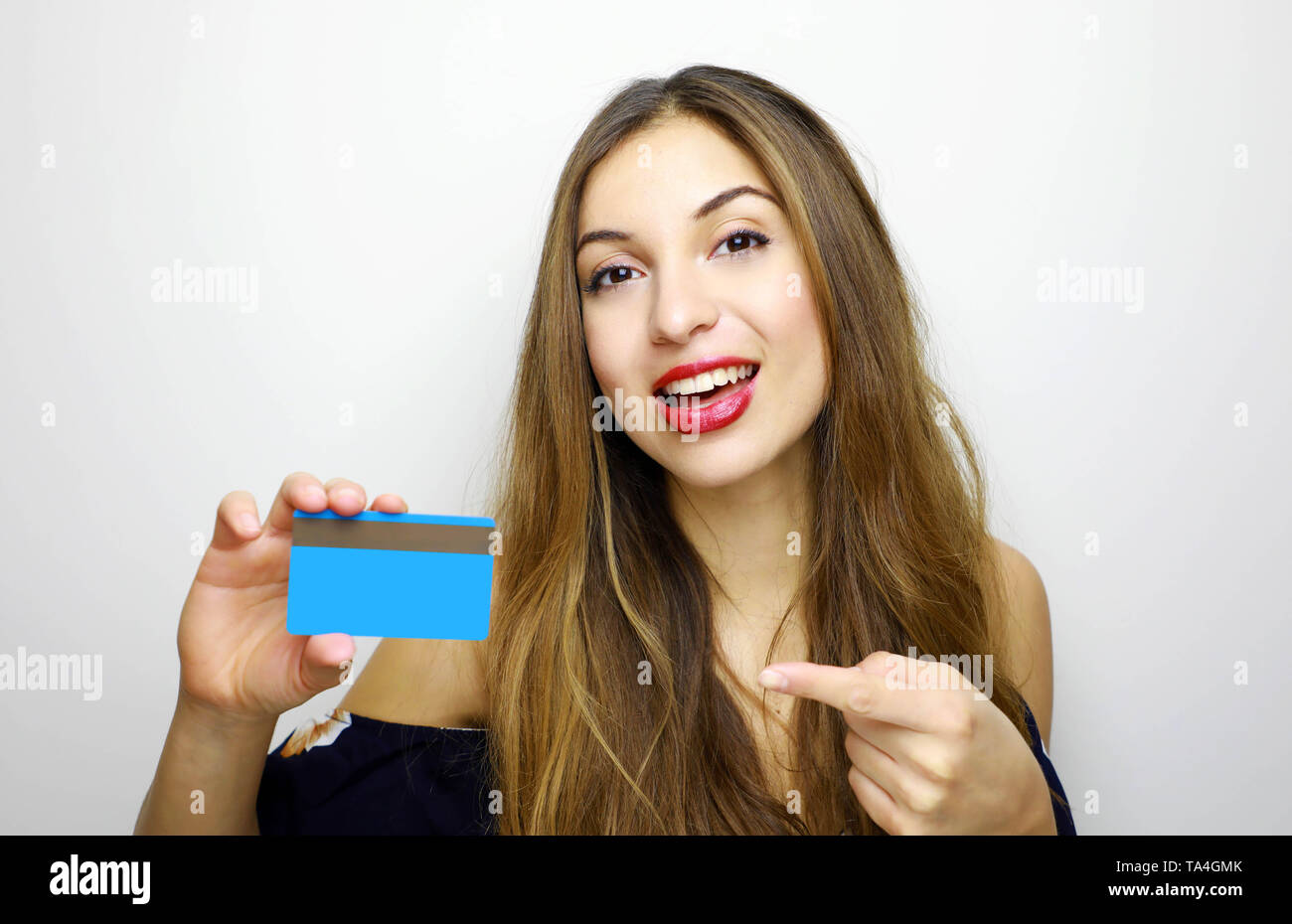 Woman credit card camera view hi-res stock photography and images - Alamy