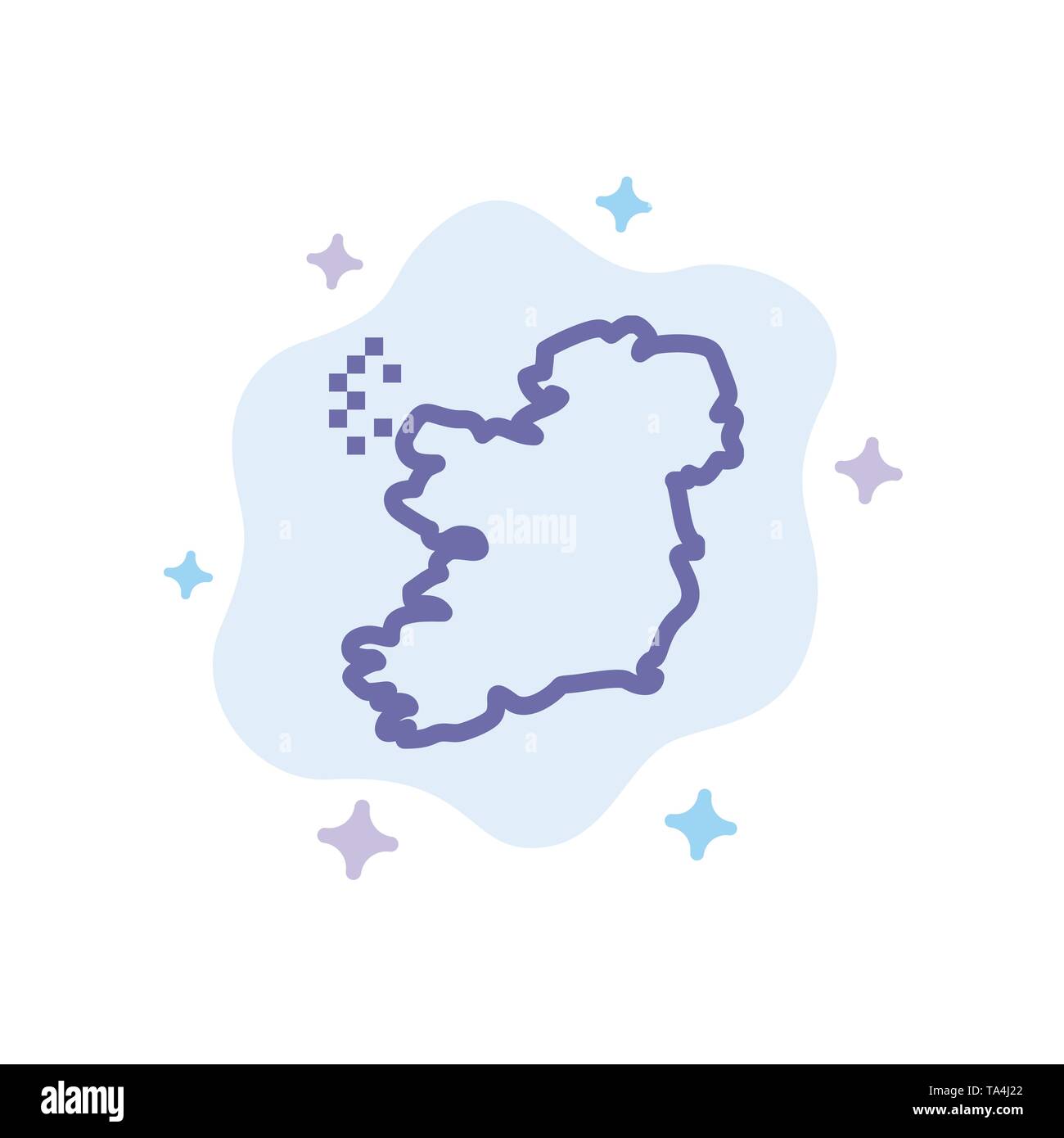 World, Map, Ireland Blue Icon on Abstract Cloud Background Stock Vector ...
