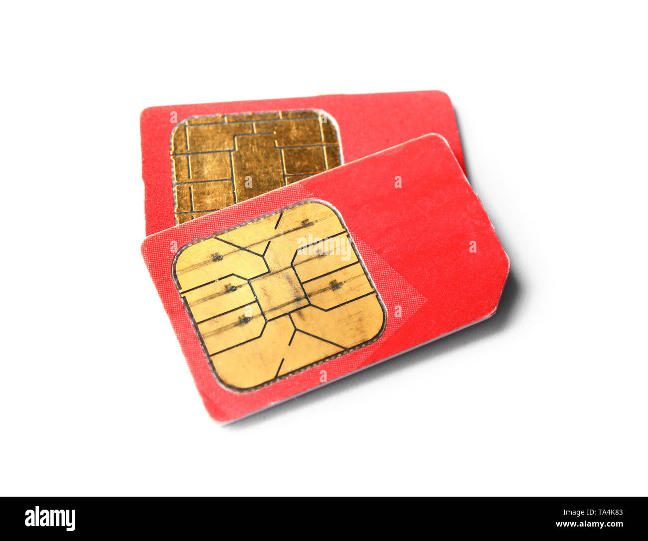 Sim cards on white background Stock Photo - Alamy