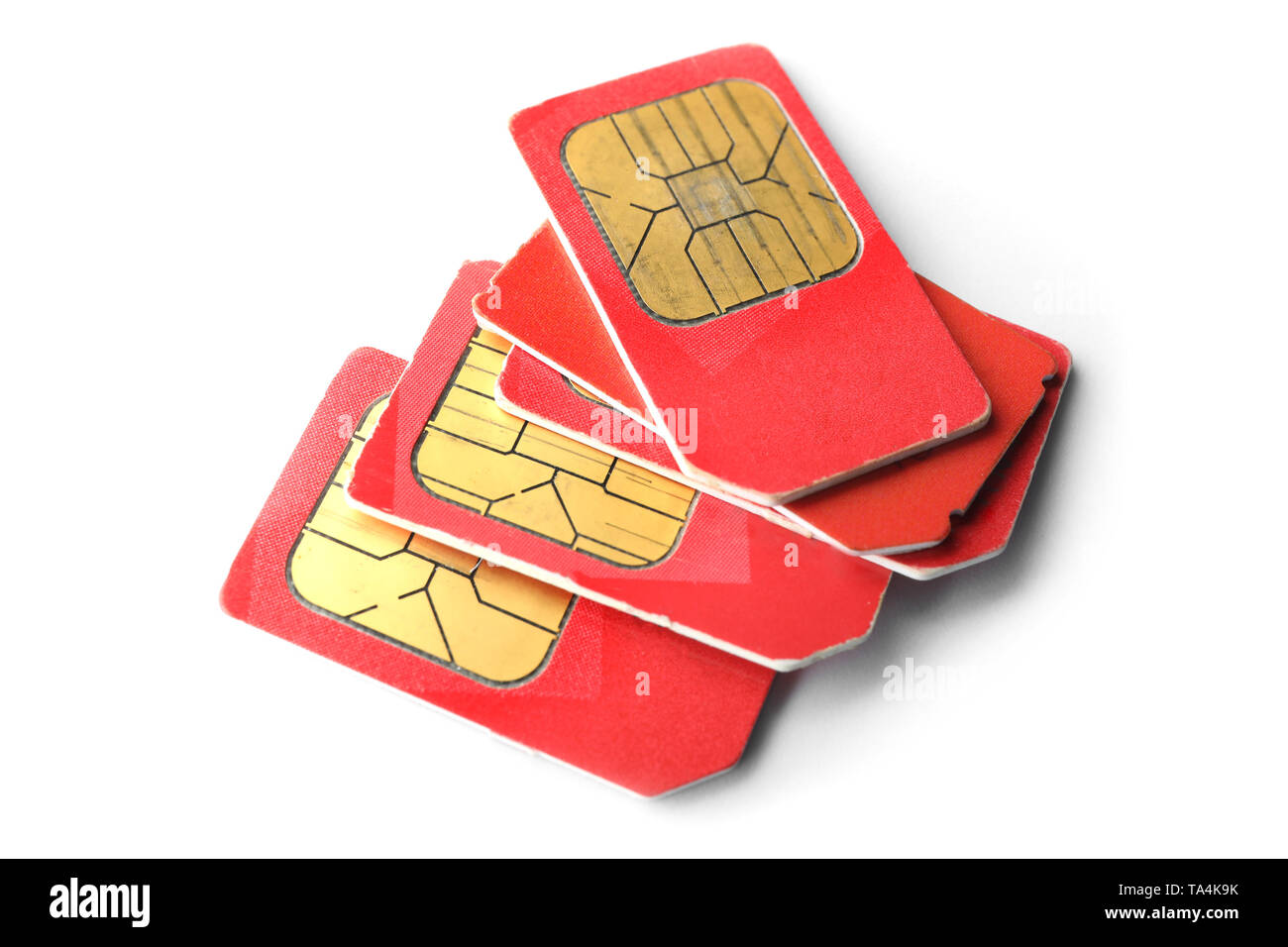 Sim cards on white background Stock Photo - Alamy