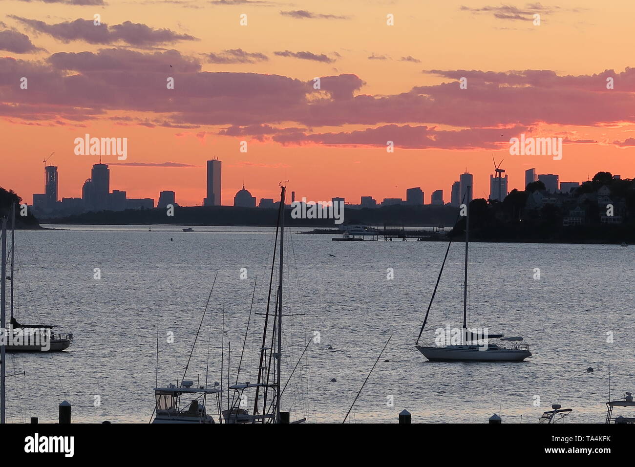 Boston viewed from Hull, MA Stock Photo - Alamy