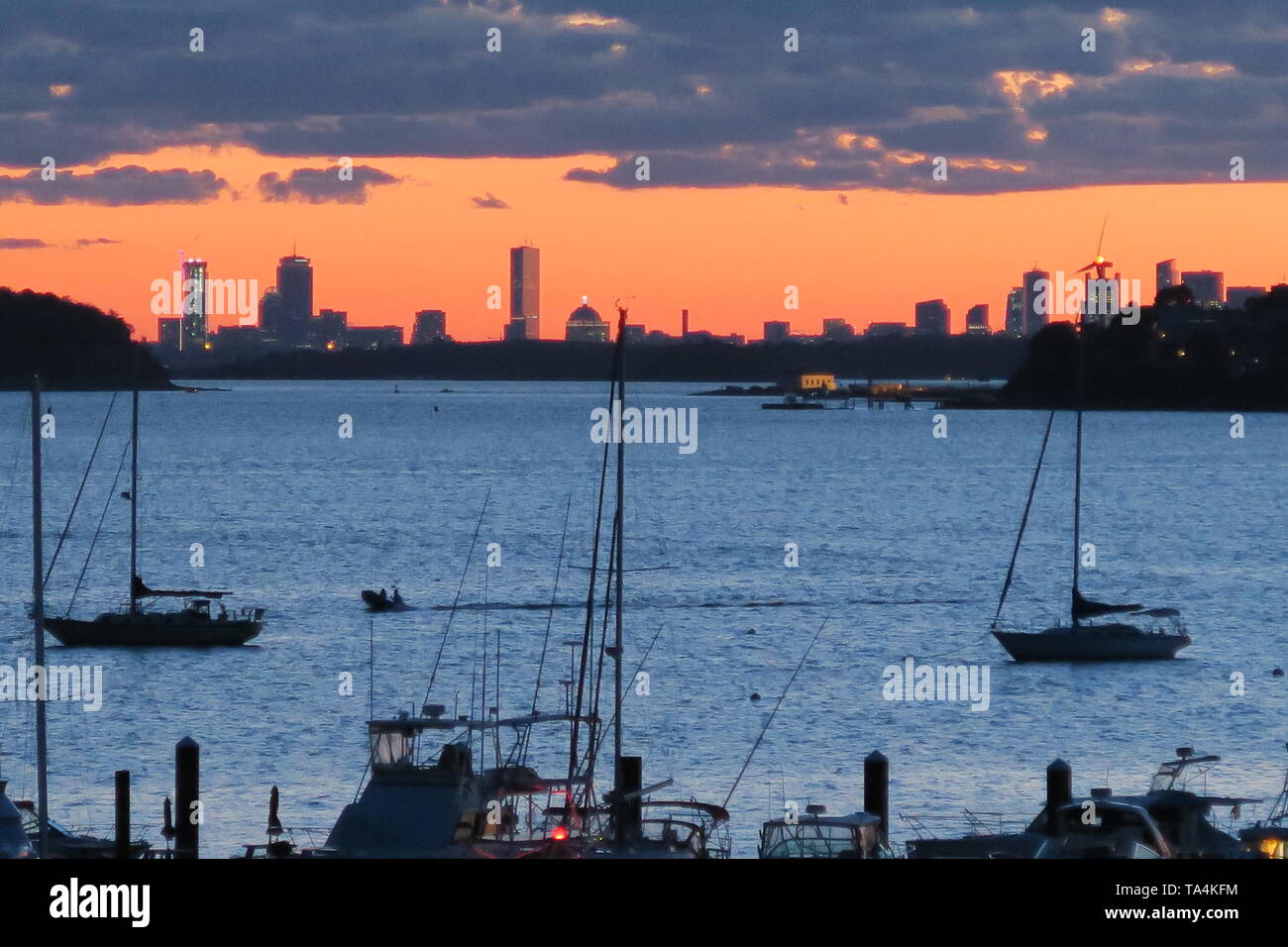 Boston viewed from Hull, MA Stock Photo - Alamy