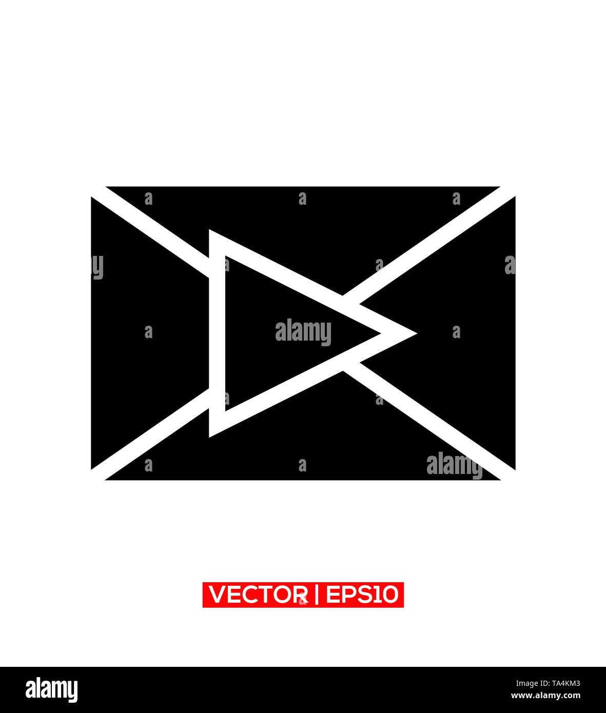 . Editable stroke and color.Play Button Symbol Logo Icon Vector Stock ...