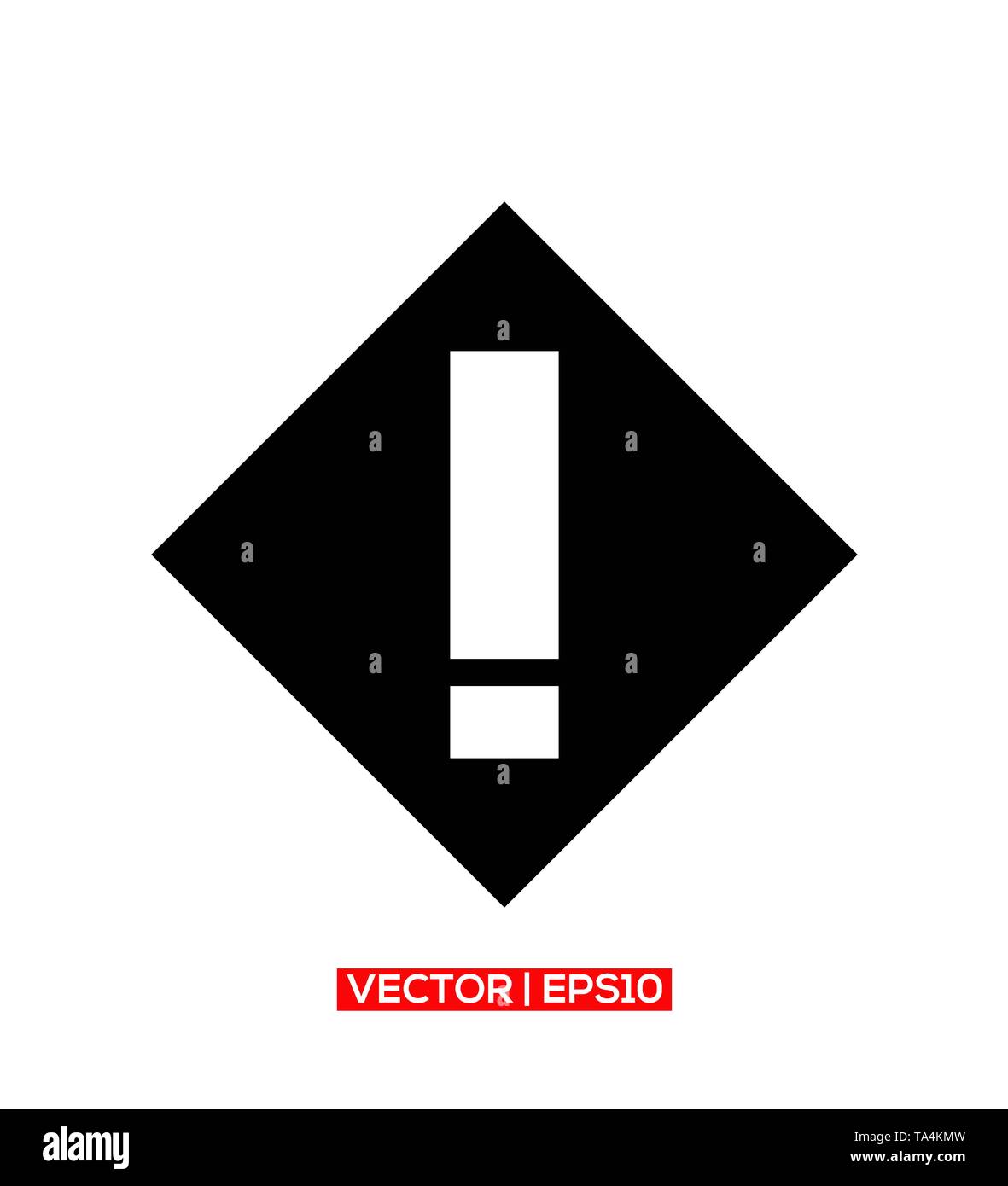 Exclamation Caution Mark Icon Vector Illustration. Editable stroke and ...