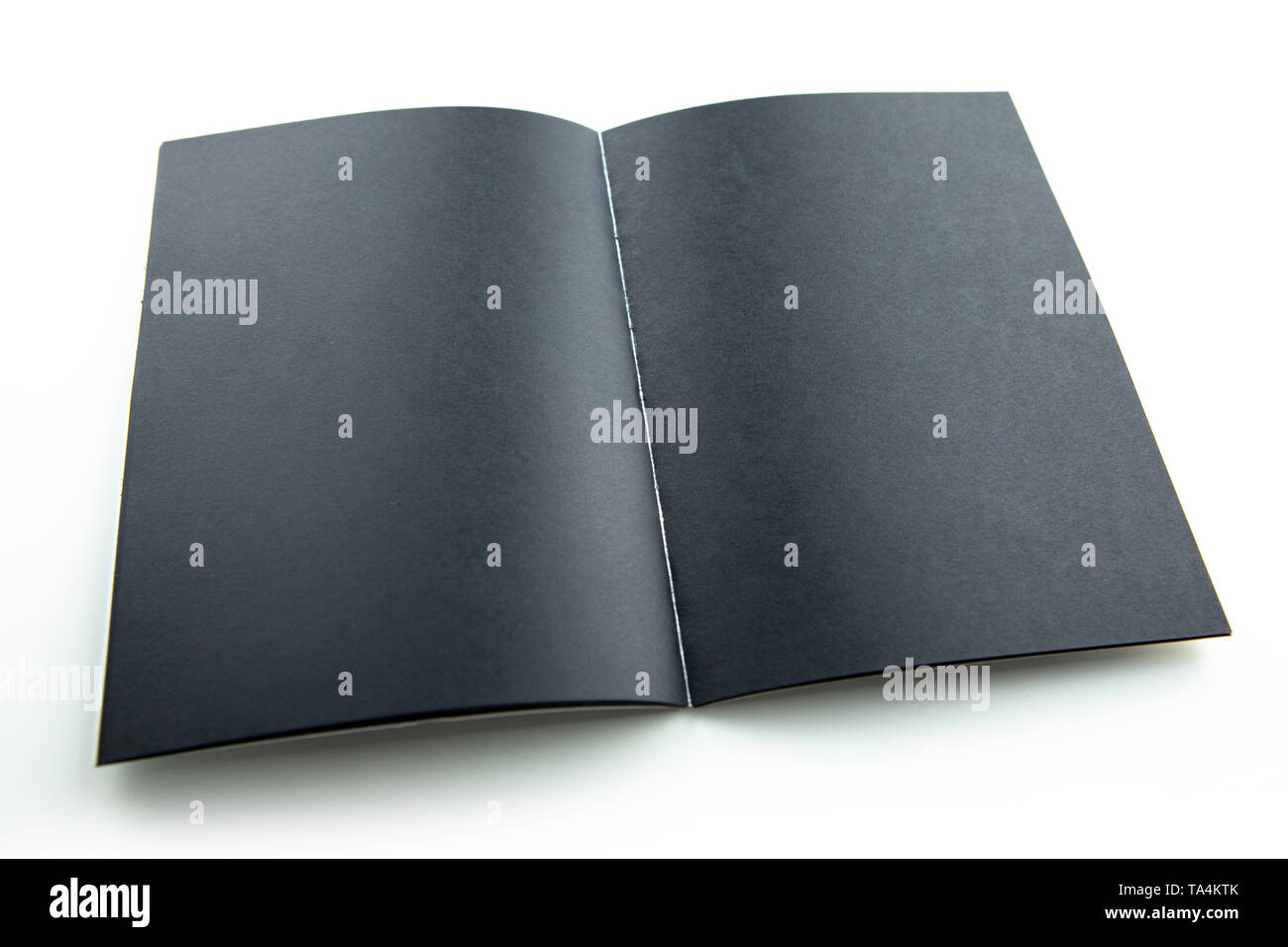 Mockup of black booklet on a white background Stock Photo - Alamy
