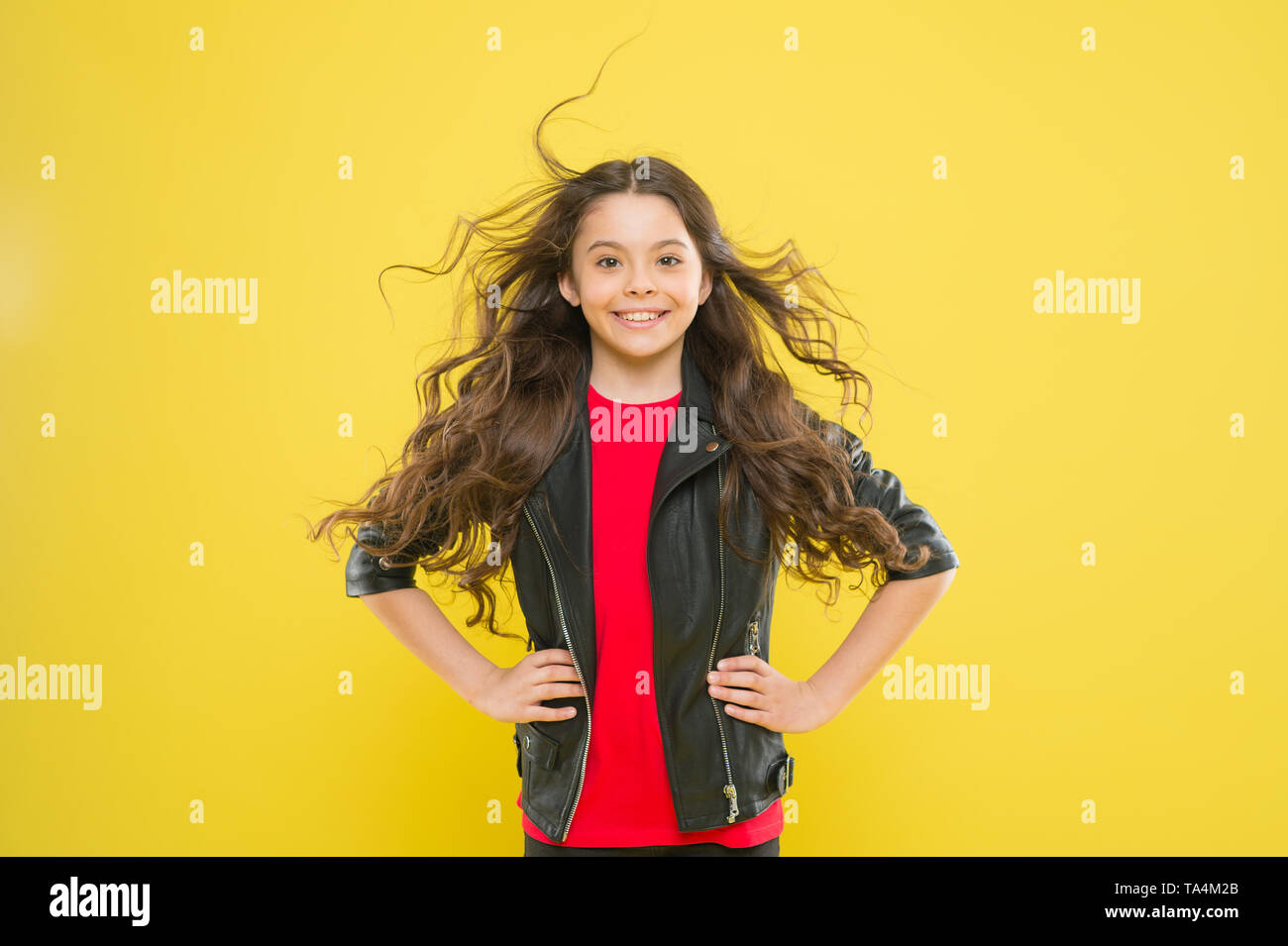 Her hair radiates health. Protect hair from wind damage. Girl adorable ...