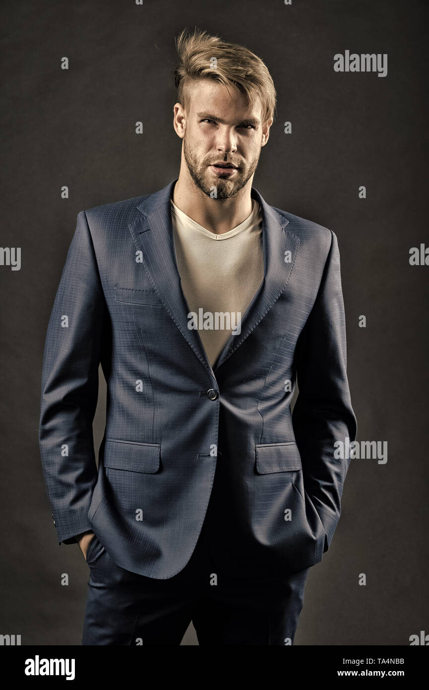 Handsome young man in classic suit, vintage, retro Stock Photo - Alamy