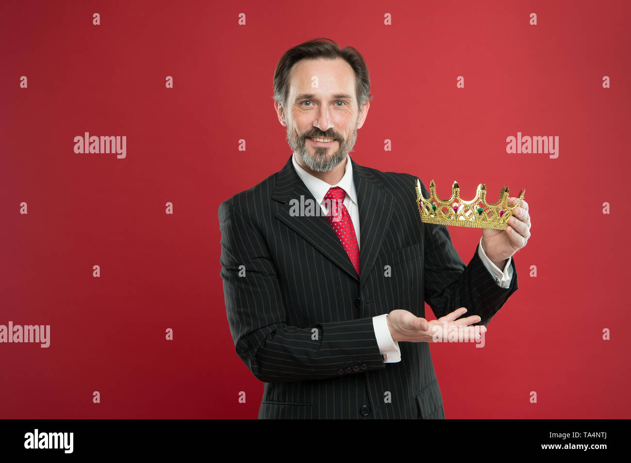 Become king ceremony. Award and achievement. Feeling superiority. Being ...