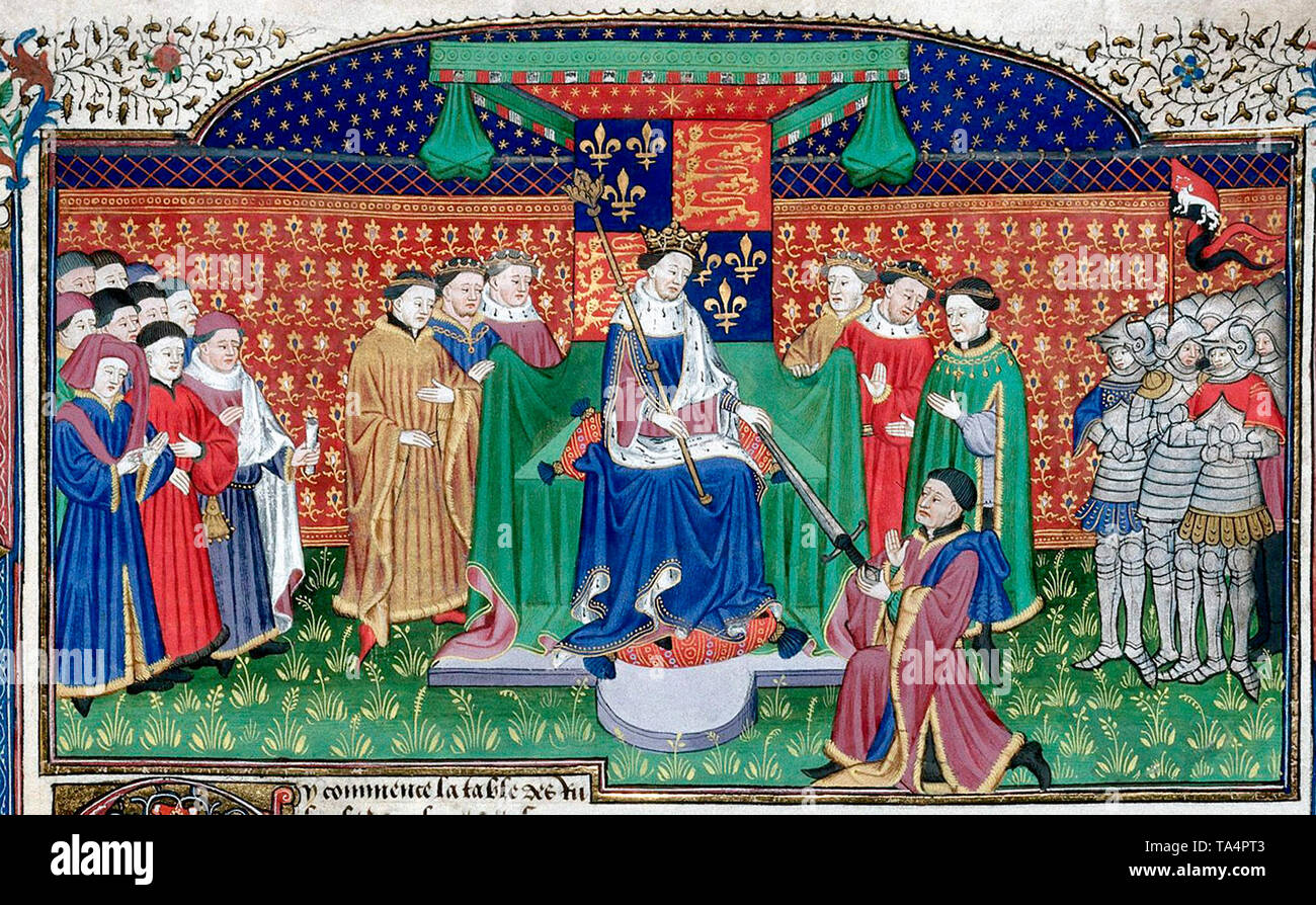 King Henry VI enthroned, circa 1445 Stock Photo - Alamy