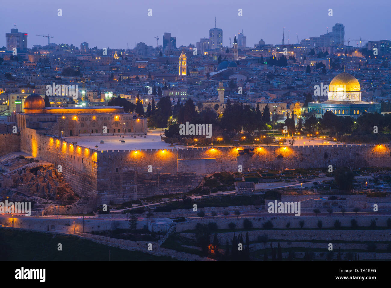 skyline of old city of jerusalem, israel Stock Photo - Alamy