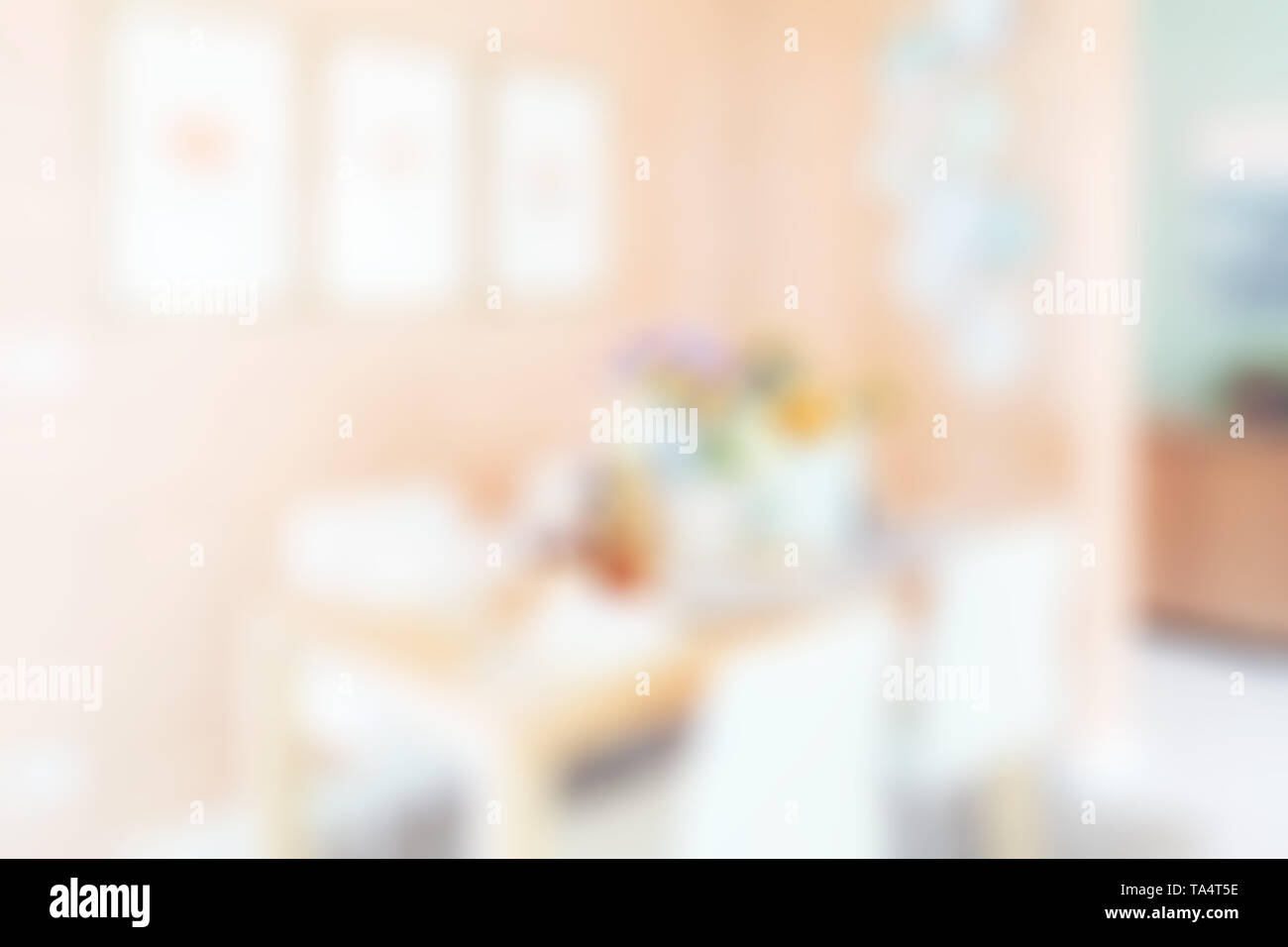 Kitchen and dining area in background hi-res stock photography and ...