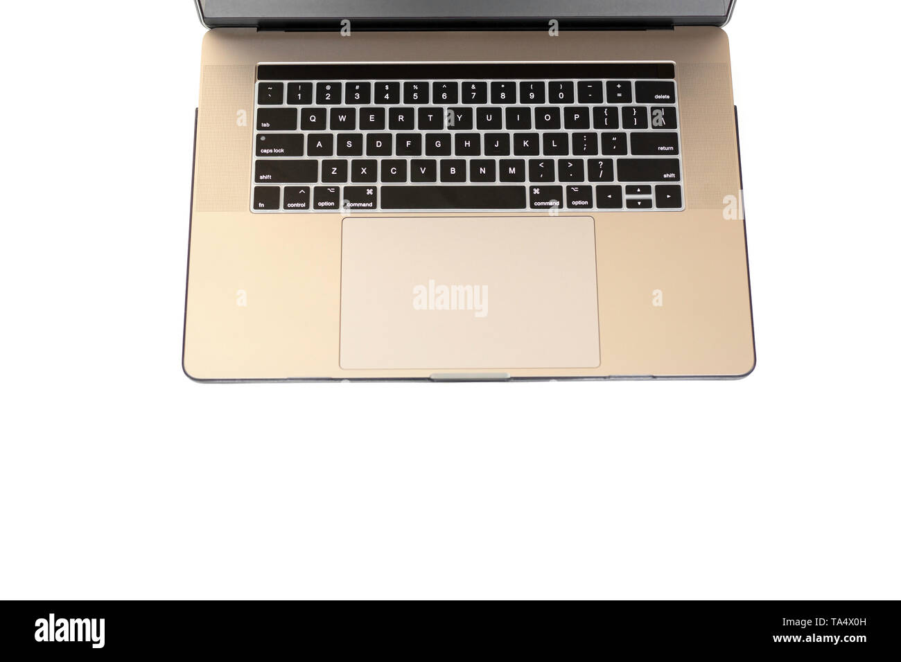 Top view of laptop with keyboard isolated on white background Stock ...