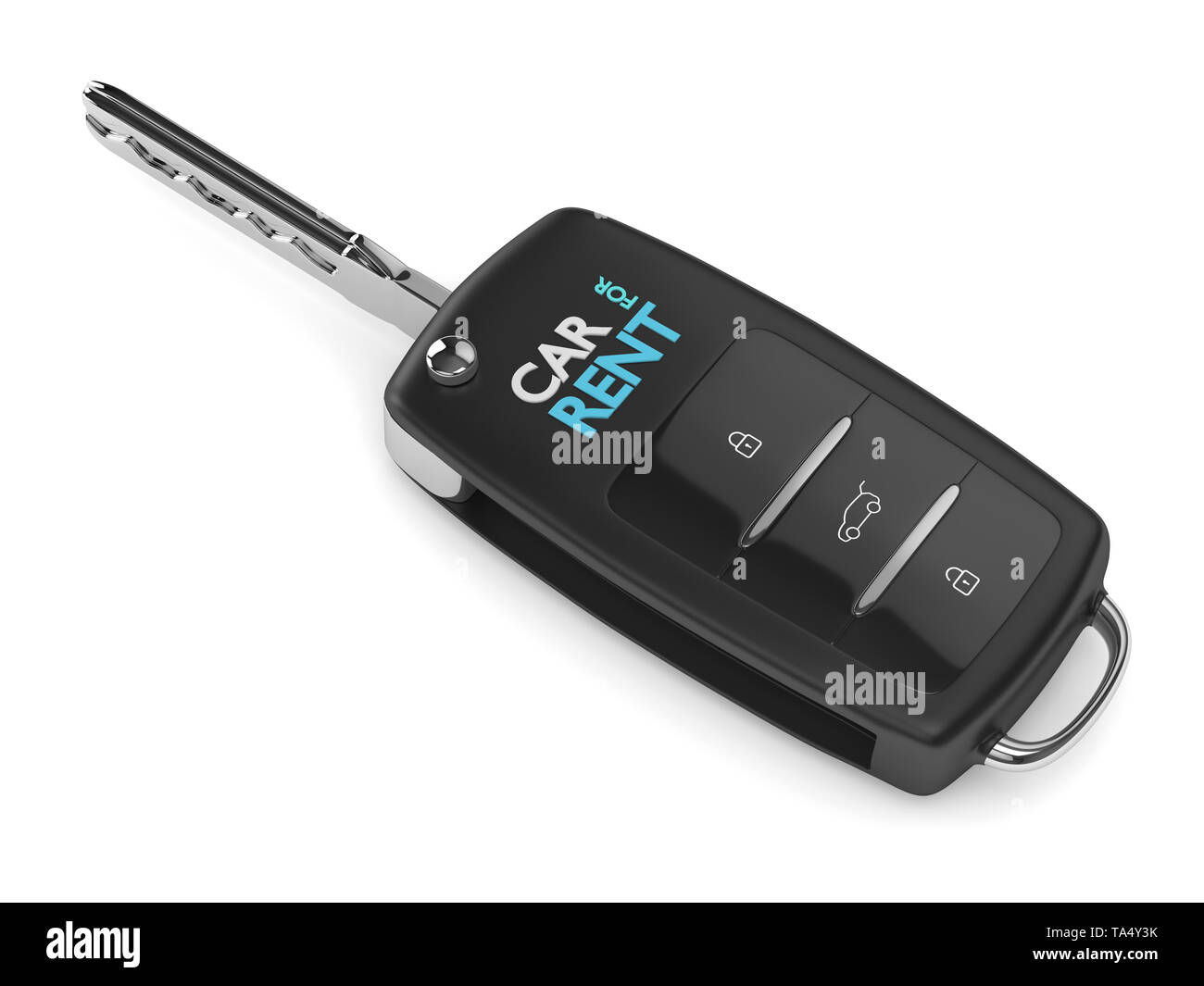 3d render of car for rent key isolated over white background Stock ...