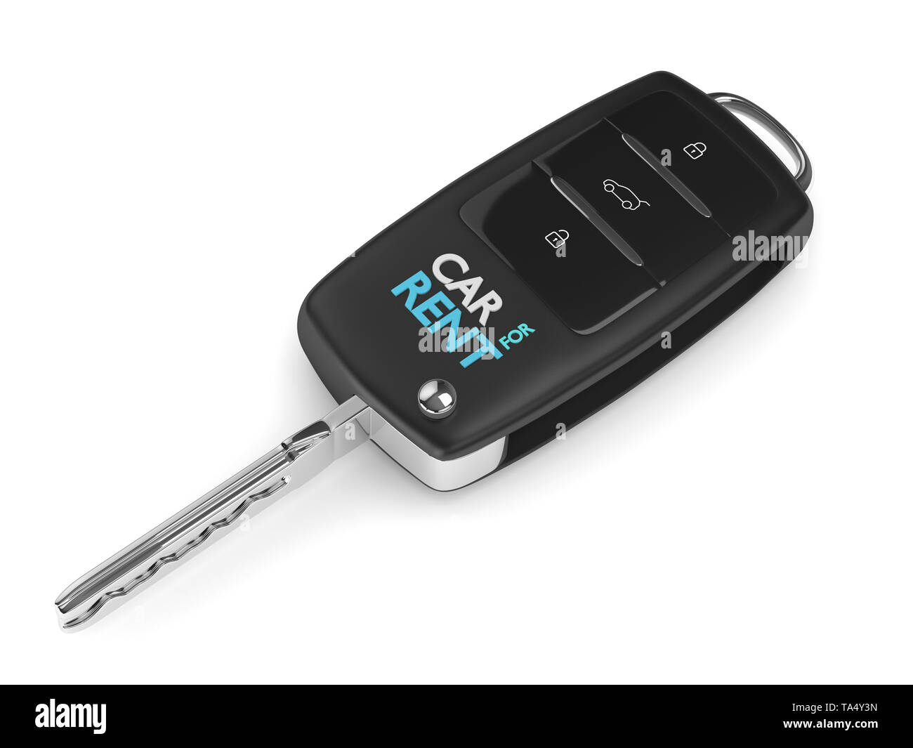 3d render of car for rent key isolated over white background Stock ...