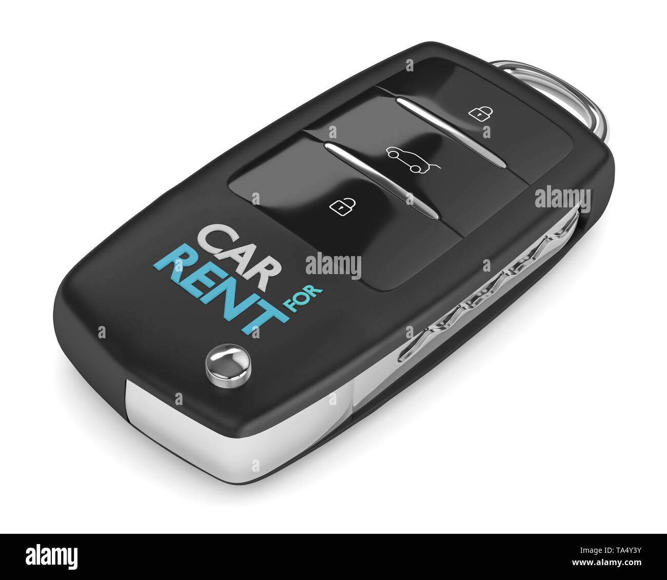 3d render of car for rent key isolated over white background Stock ...