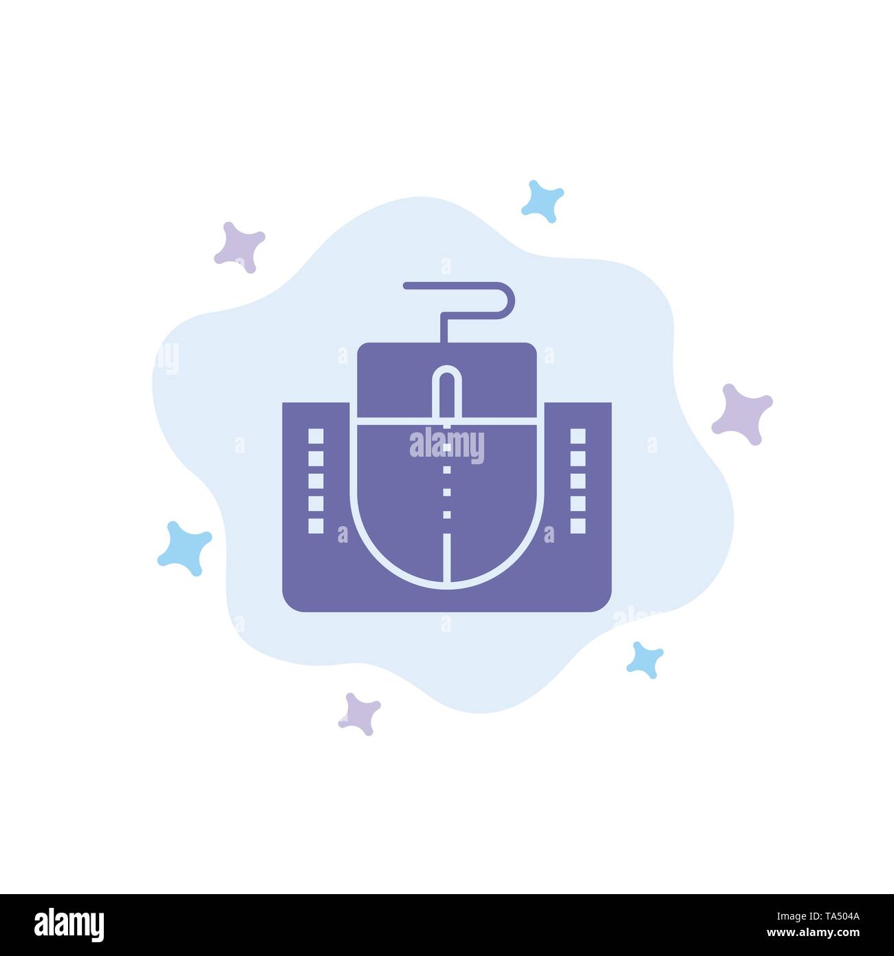 Mouse, Interface, Mouse Interface, Computer Blue Icon on Abstract Cloud Background Stock Vector ...