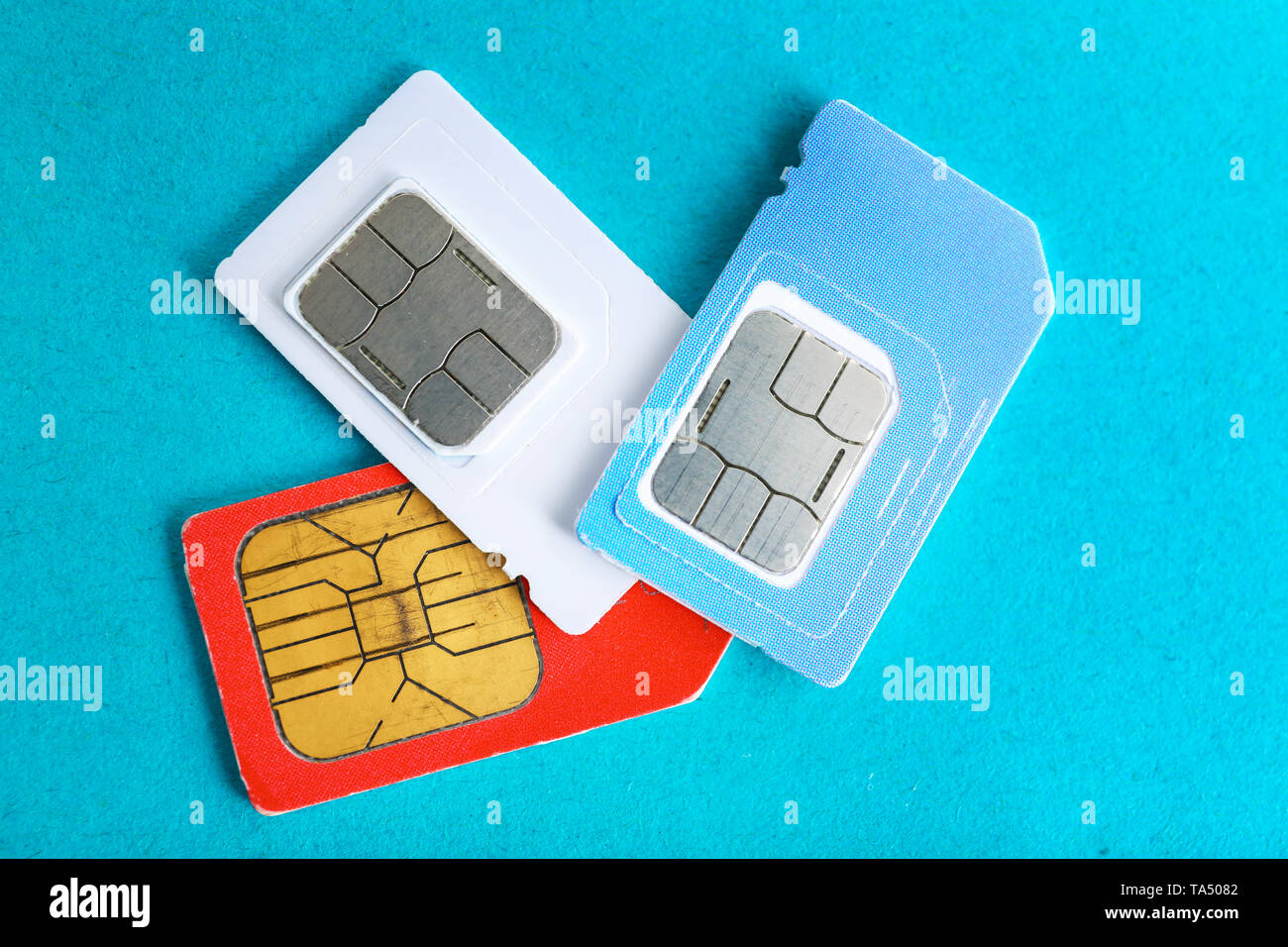 Blue gsm phone sim card hi-res stock photography and images - Alamy