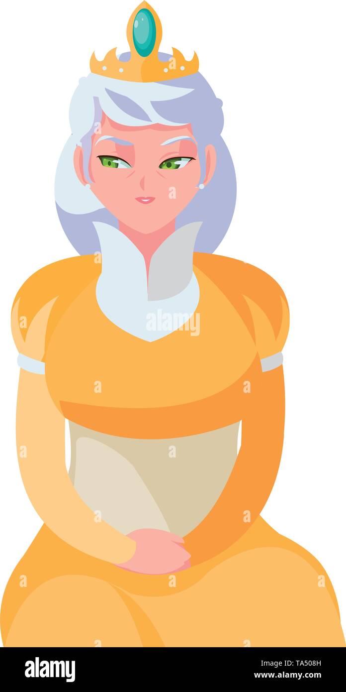 beautiful queen avatar character vector illustration design Stock ...