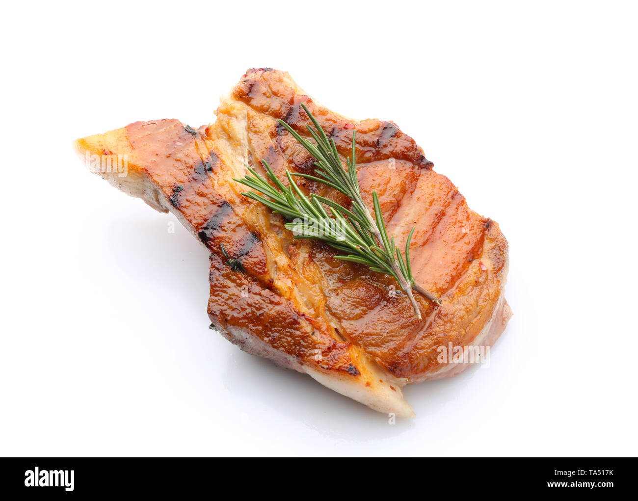 Tasty cooked meat on white background Stock Photo - Alamy