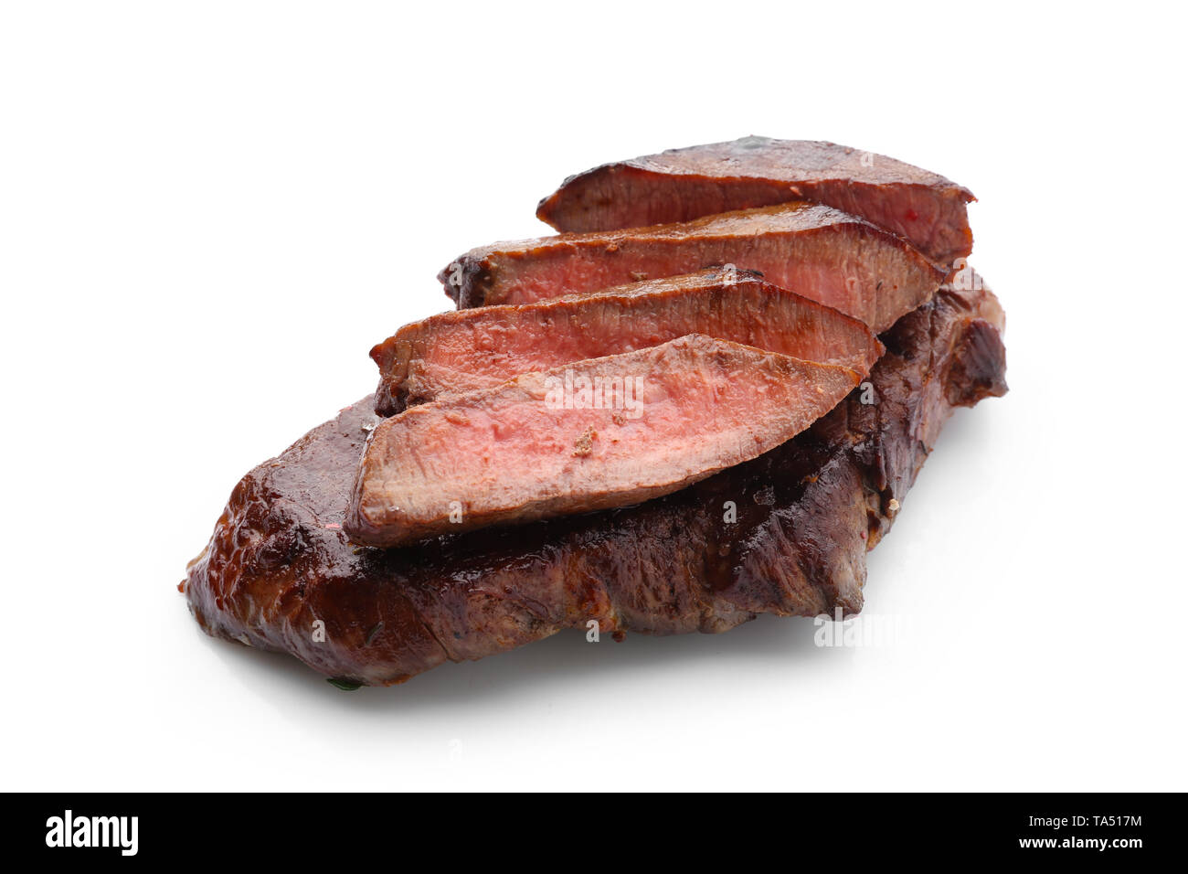 Tasty cooked meat on white background Stock Photo - Alamy