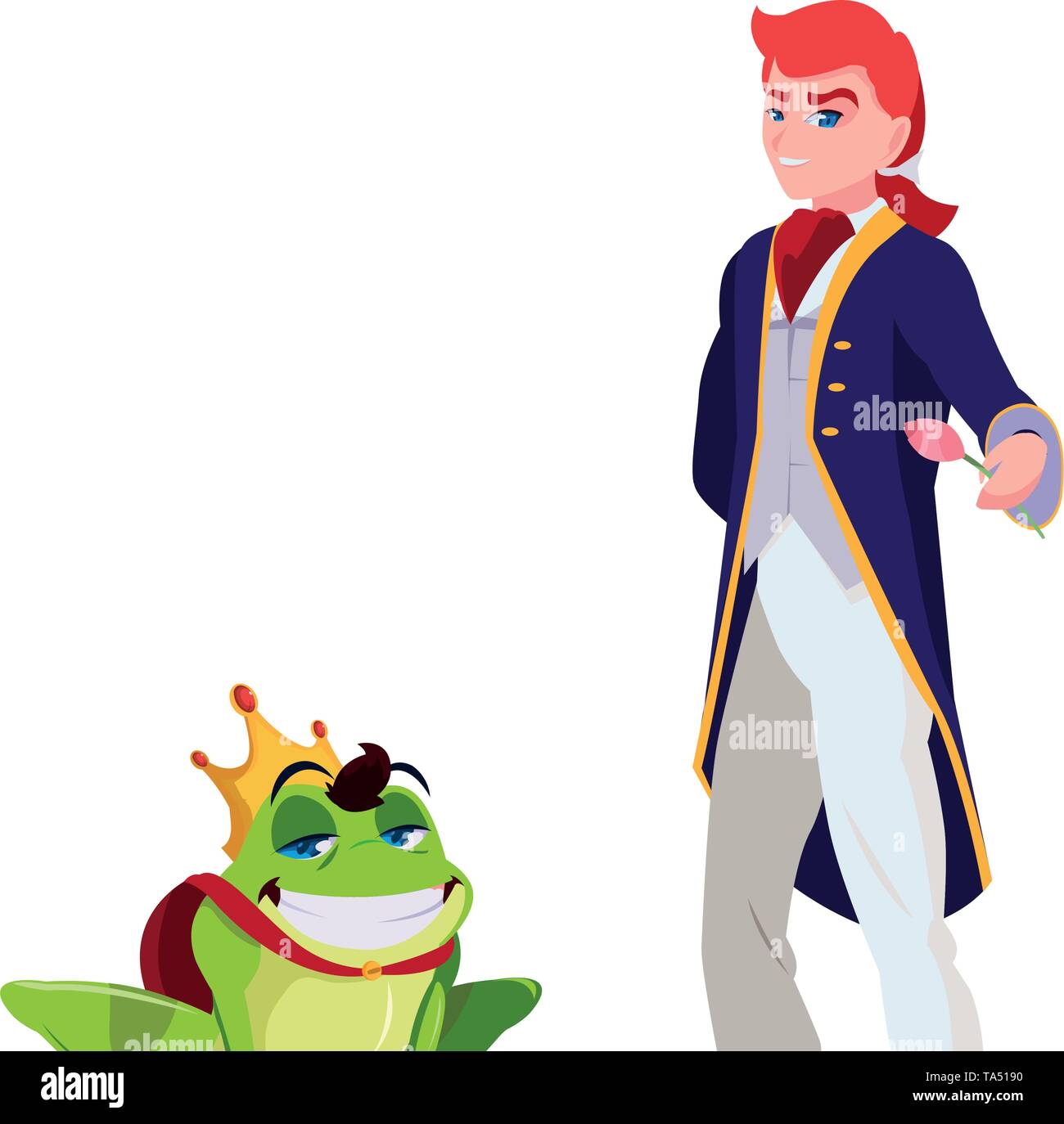 prince charming and toad of tales characters vector illustration design ...