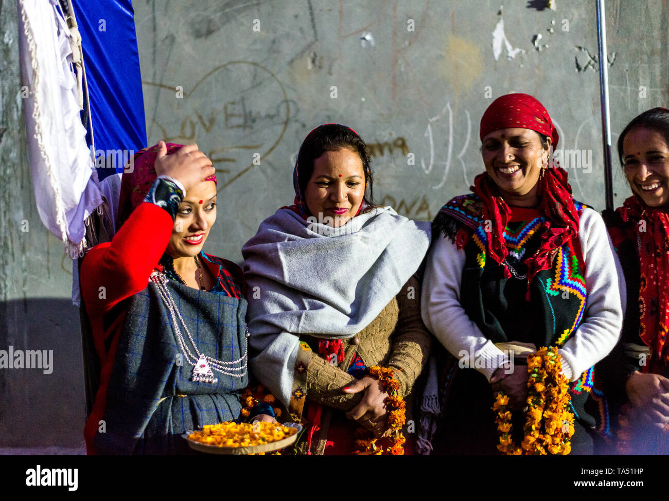 Kullu, Himachal Pradesh, India - December 21, 2018 : Himachali women in ...
