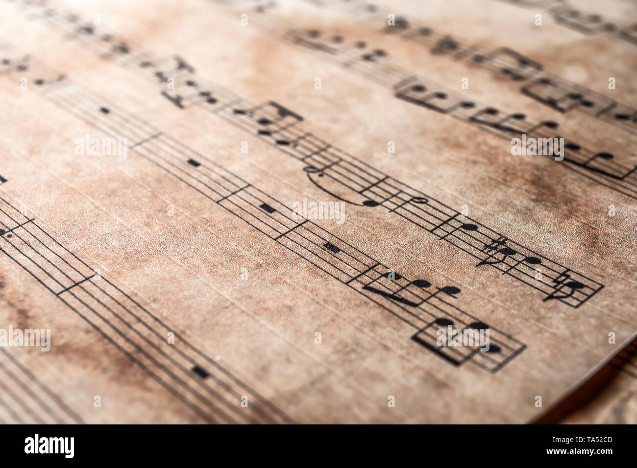Old music sheet, closeup Stock Photo - Alamy