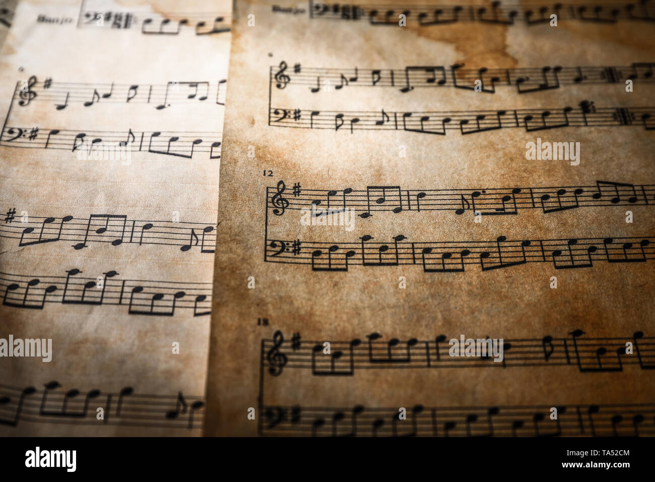 Old music sheets, closeup Stock Photo - Alamy