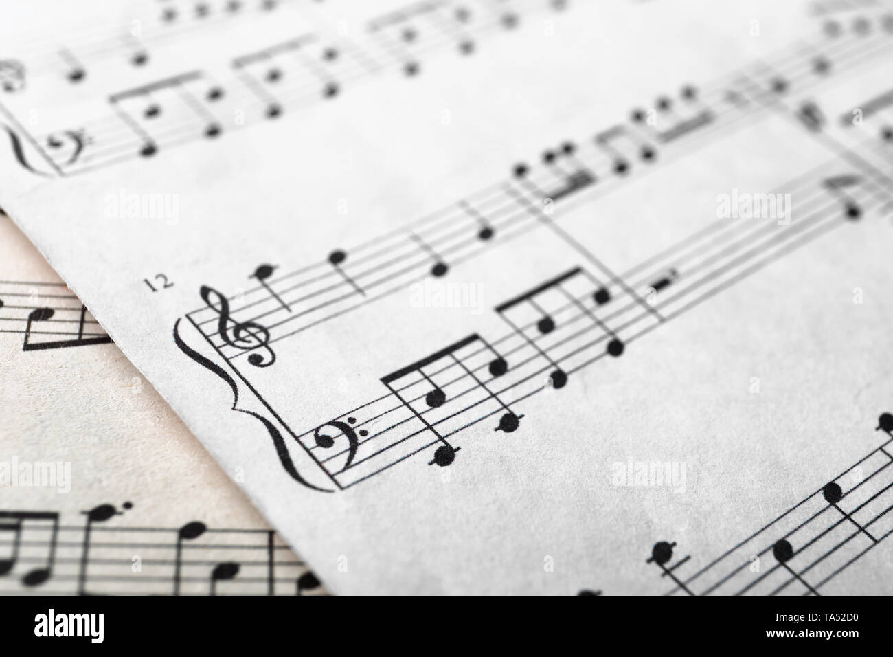 Music sheet, closeup Stock Photo - Alamy