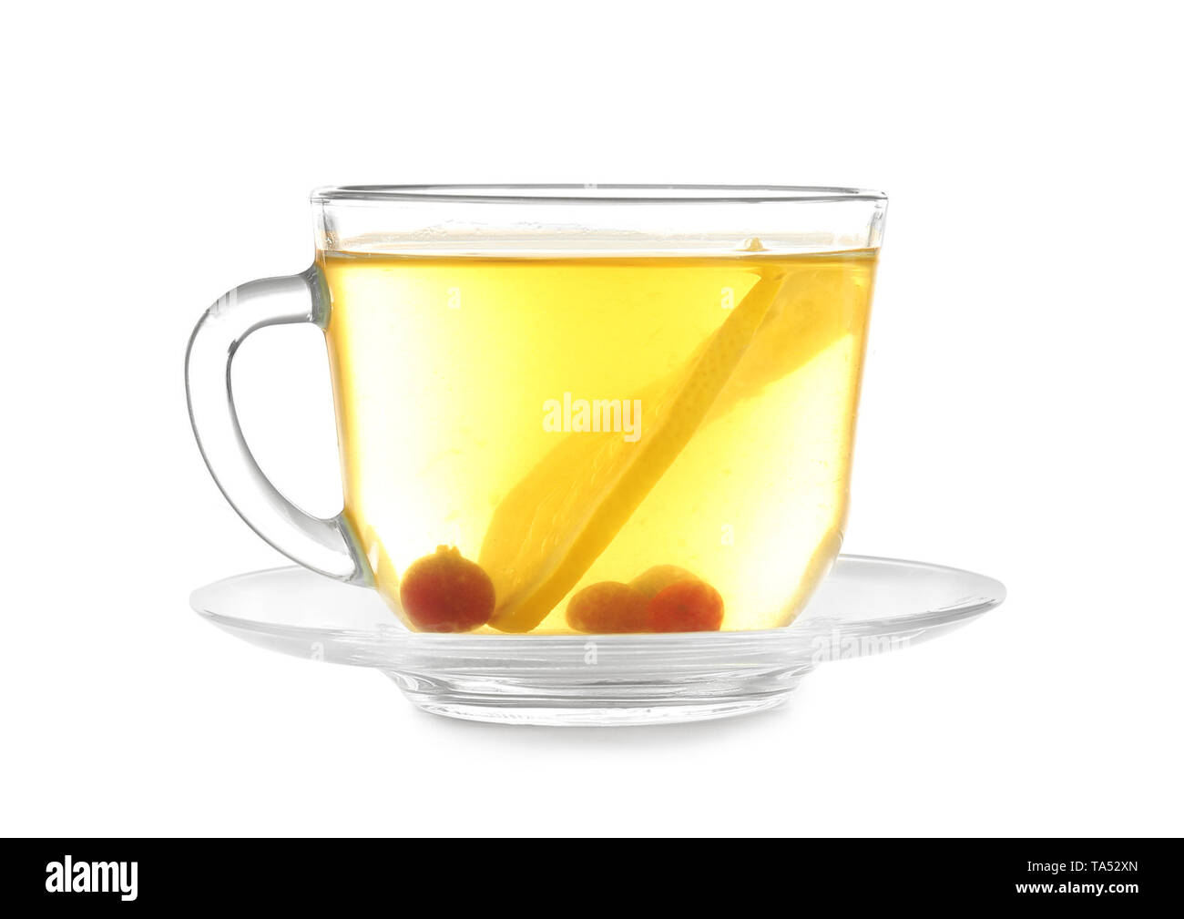Cup of hot tea on white background Stock Photo - Alamy