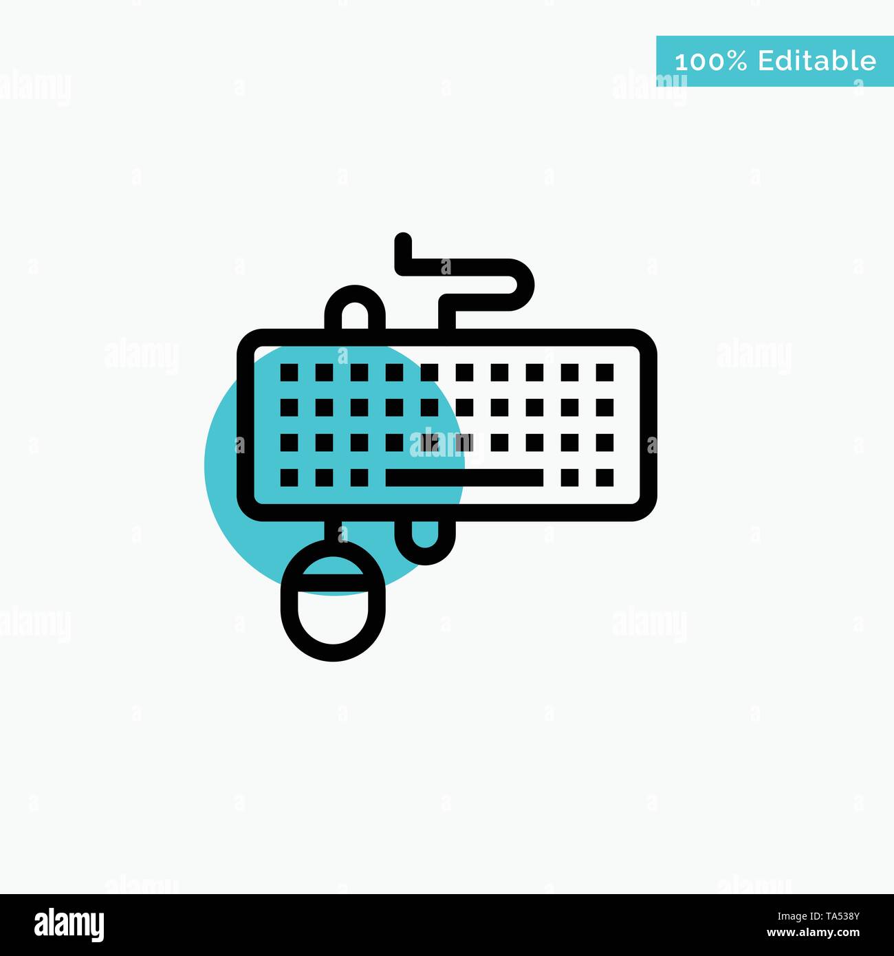 Device, Interface, Keyboard, Mouse, Obsolete turquoise highlight circle ...