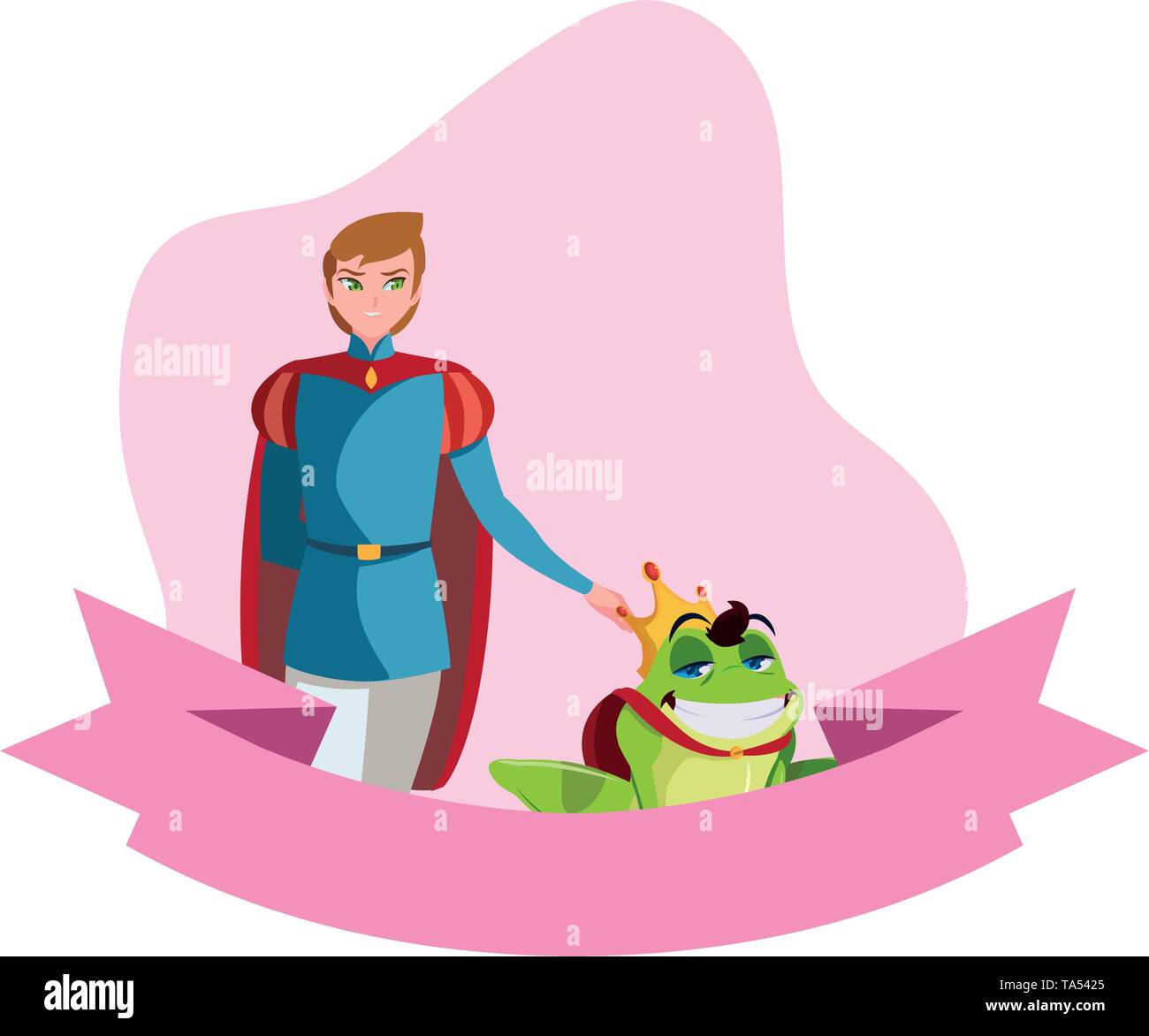prince charming and toad of tales characters vector illustration design ...