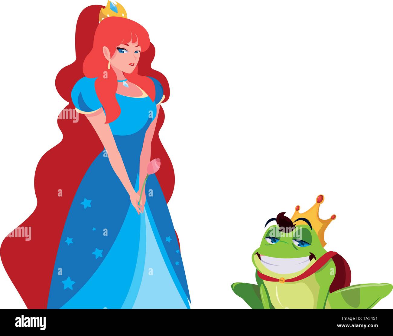beautiful princess and toad prince of tales character vector ...