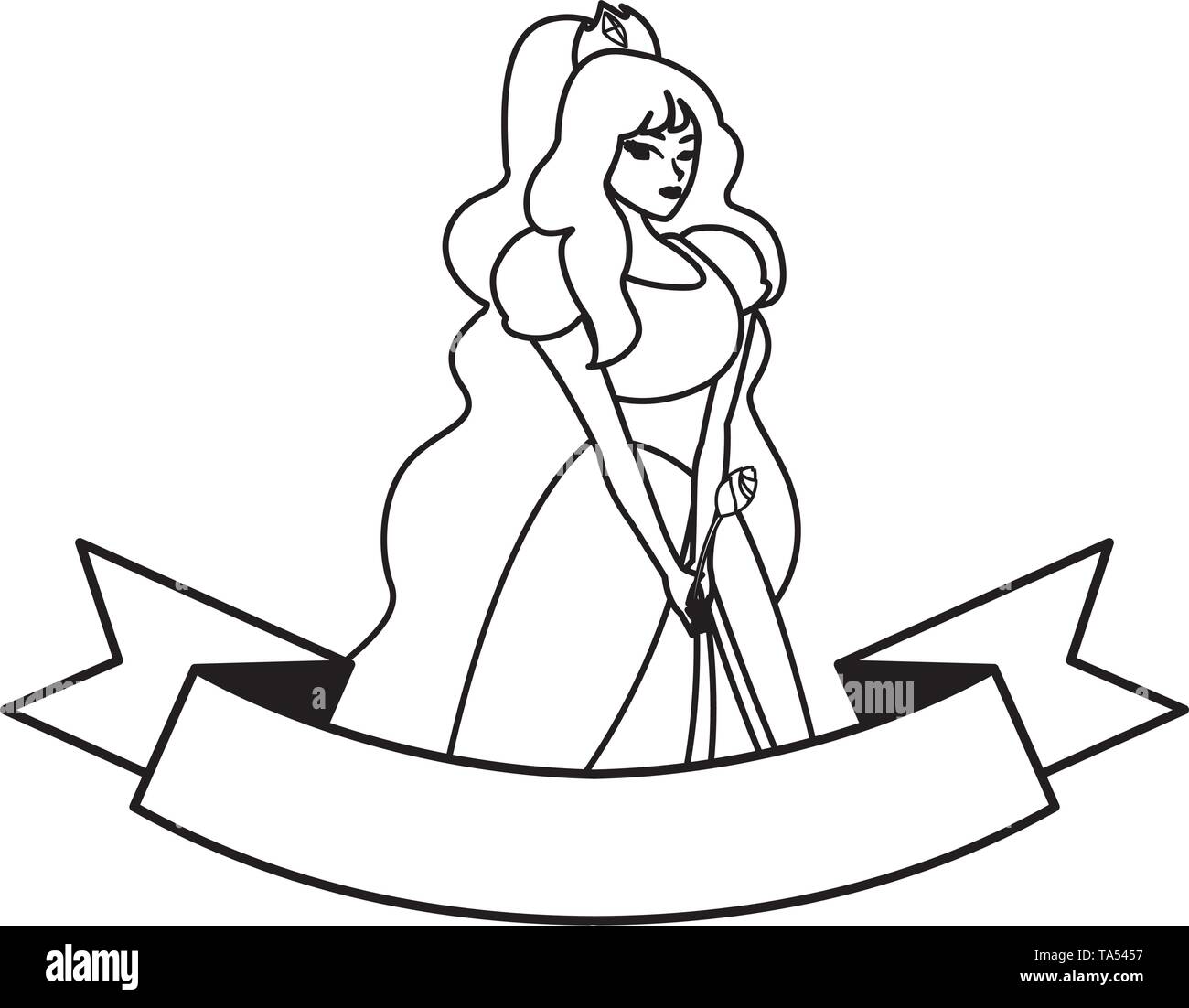 beautiful princess of tales character vector illustration design Stock ...