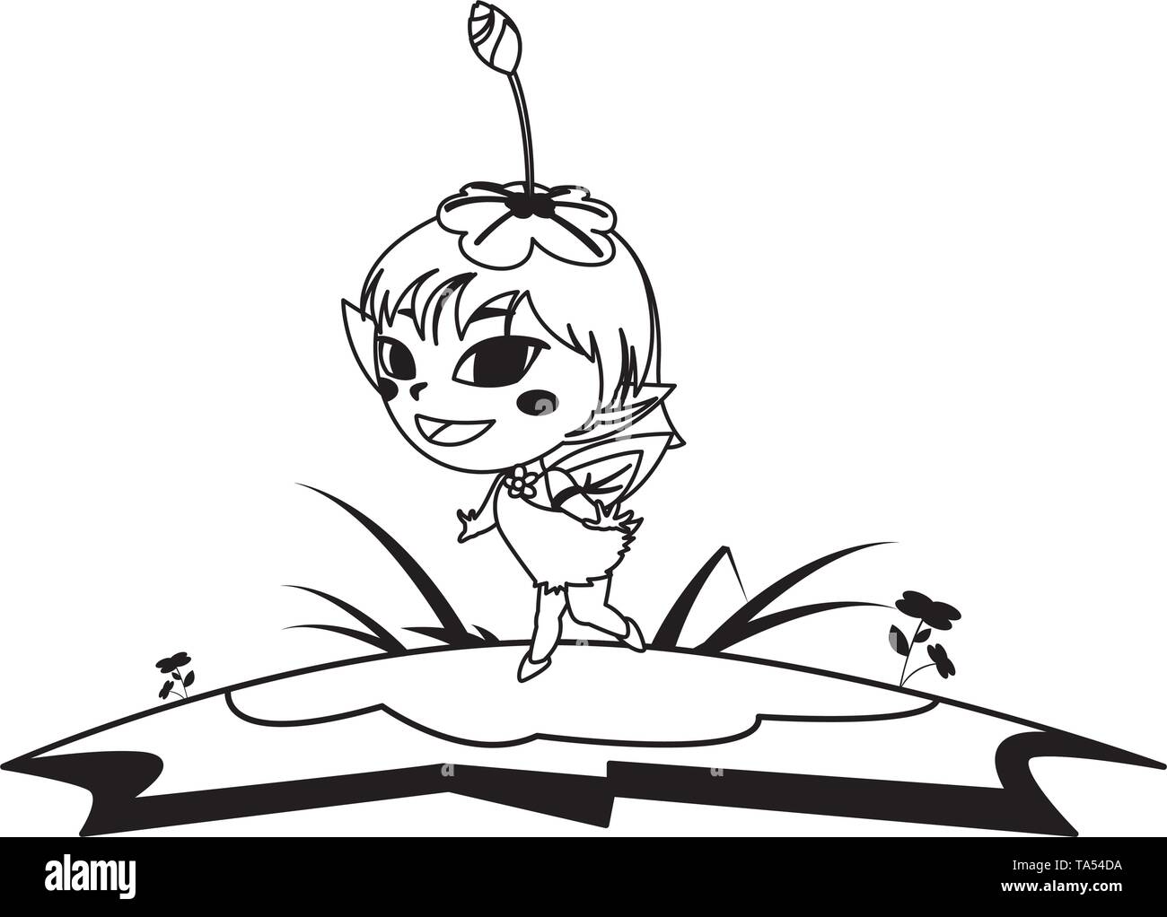 beautiful magic fairy in the camp vector illustration design Stock ...