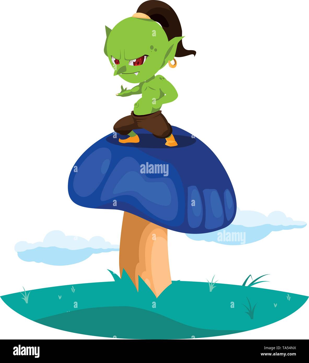 ugly troll in the camp magic character vector illustration design Stock ...