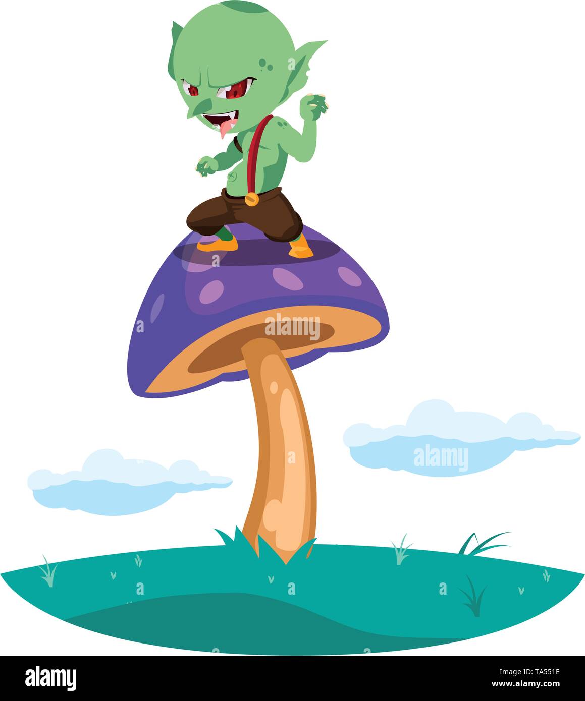 ugly troll in the camp magic character vector illustration design Stock ...