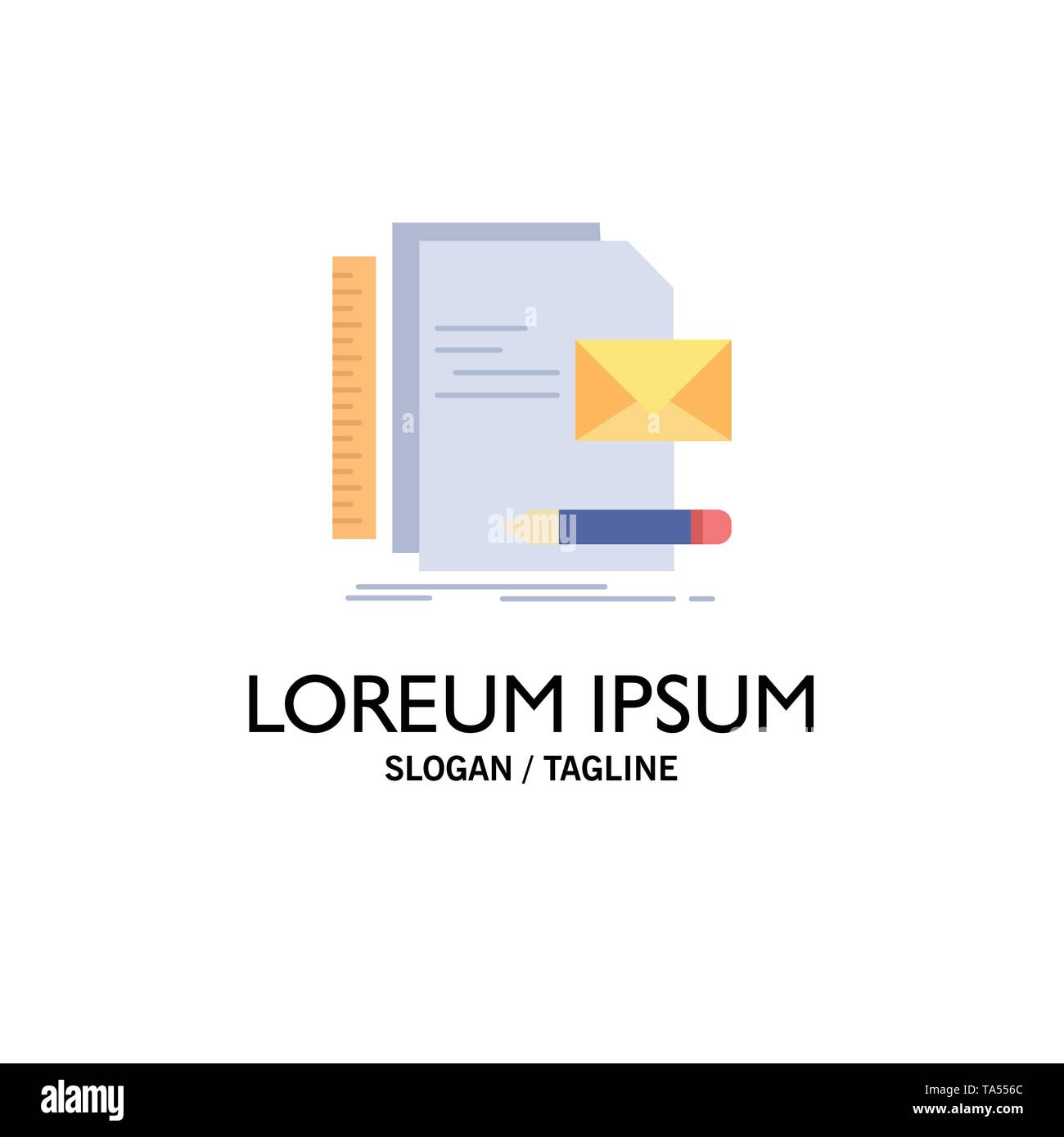 Brand, company, identity, letter, presentation Flat Color Icon Vector ... Brand, company, identity, letter, presentation Flat Color Icon Vector ...