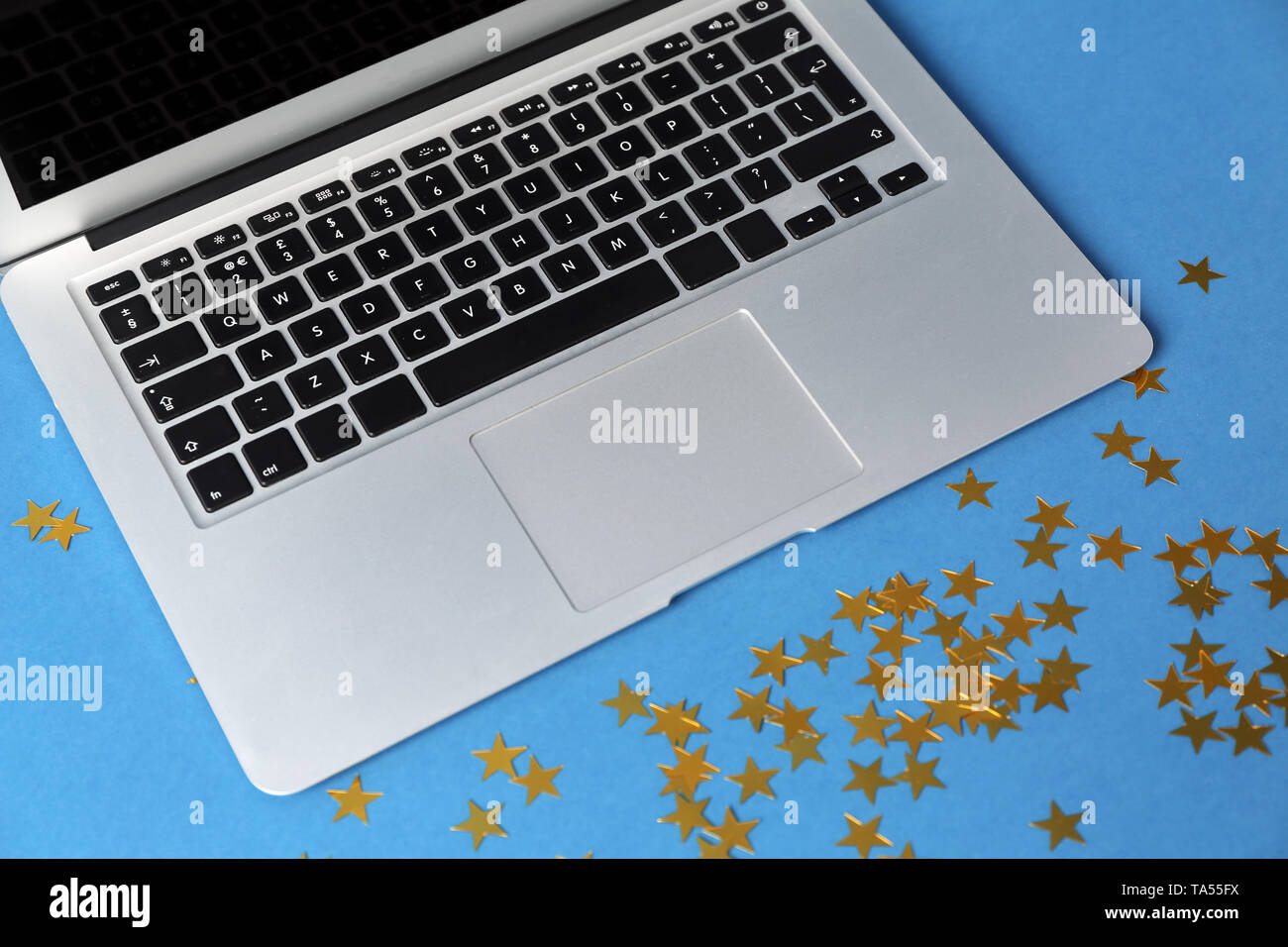 Golden color of laptop hi-res stock photography and images - Alamy