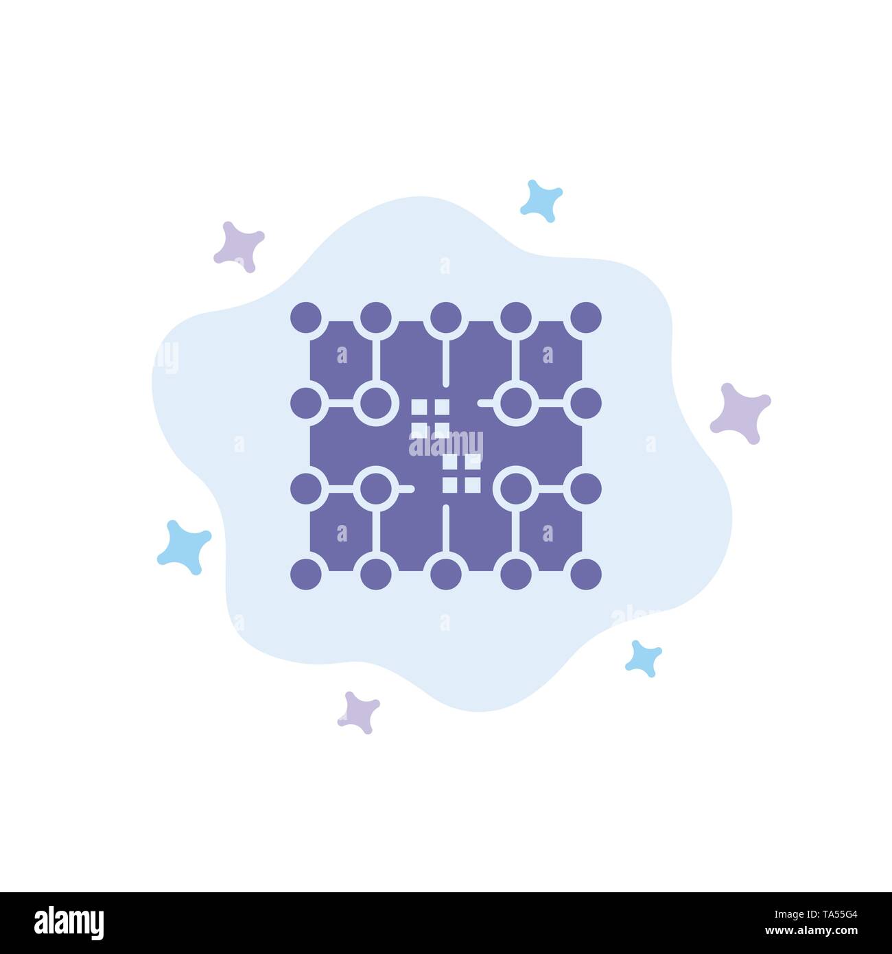 Chip, Connection, Electricity, Grid, Material Blue Icon on Abstract ...