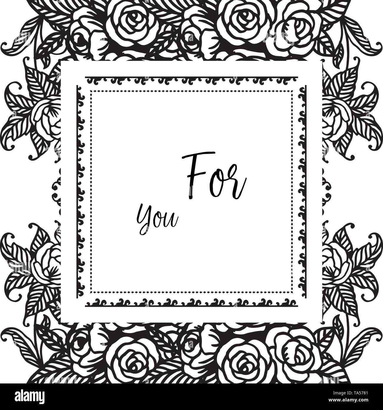 Vector illustration beautiful flower frame for poster with text for you ...