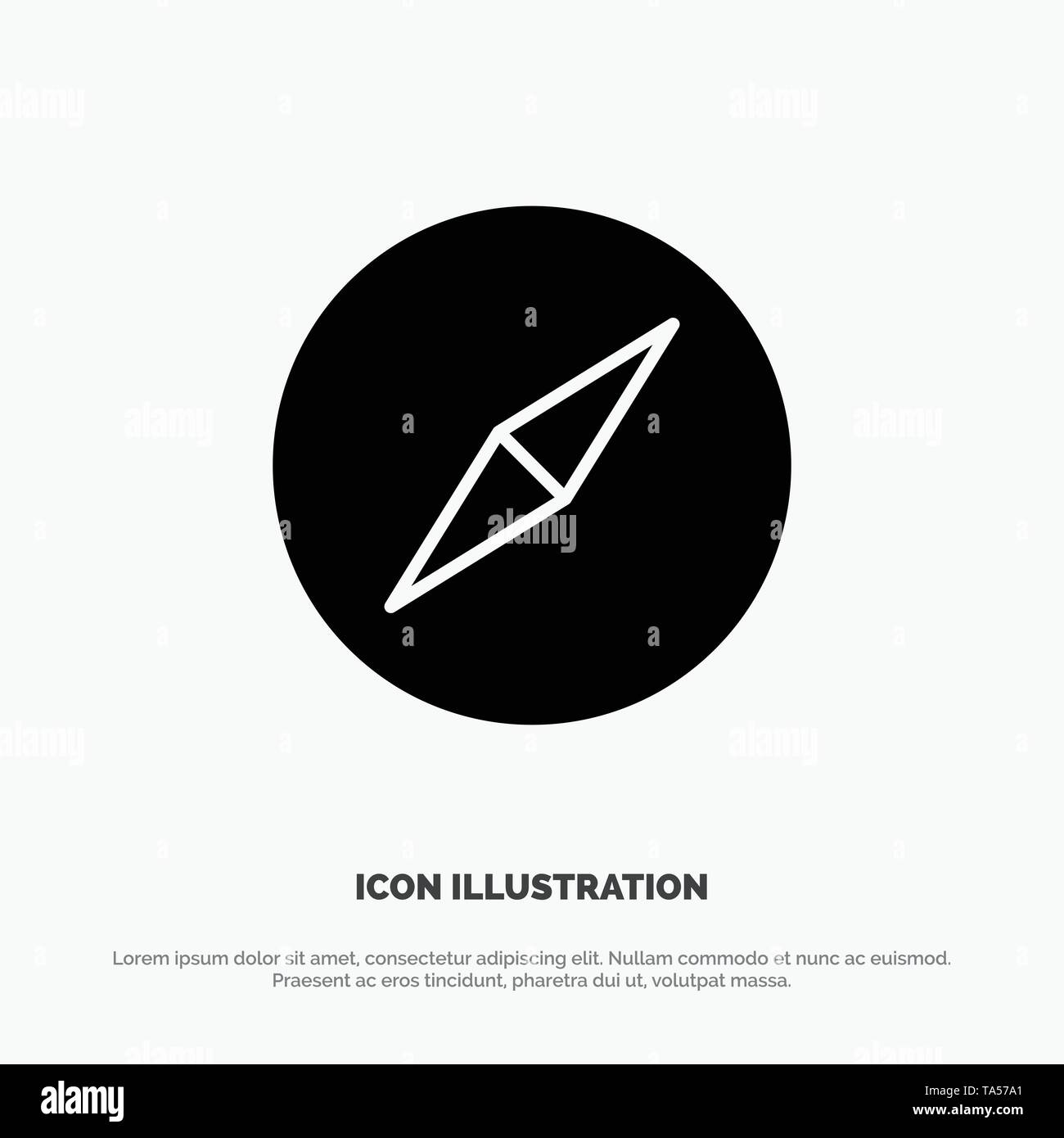 Instagram, Compass, Navigation solid Glyph Icon vector Stock Vector ...