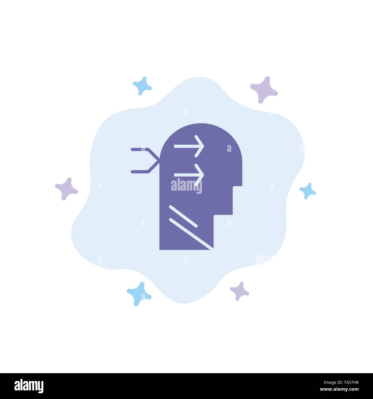 Mental hang, Head, Brian, Thinking Blue Icon on Abstract Cloud ...