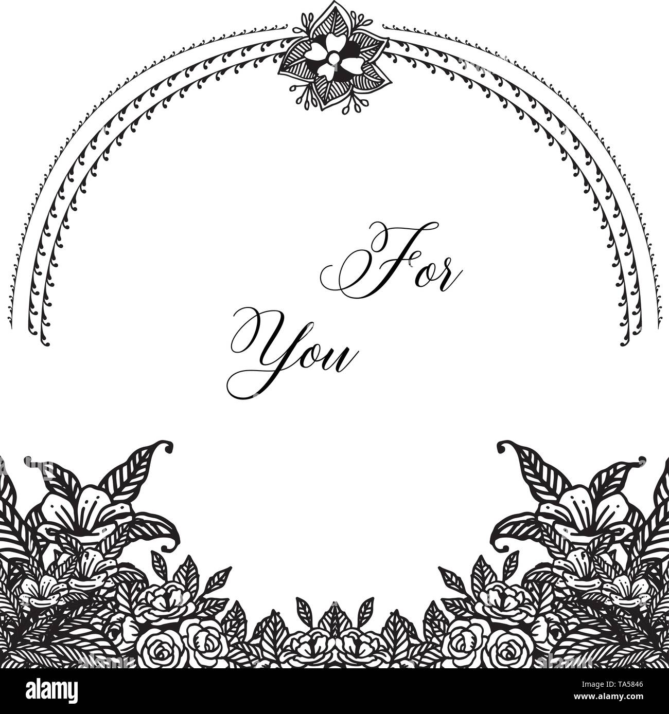 Vector illustration beautiful wreath frame with writing text for you ...