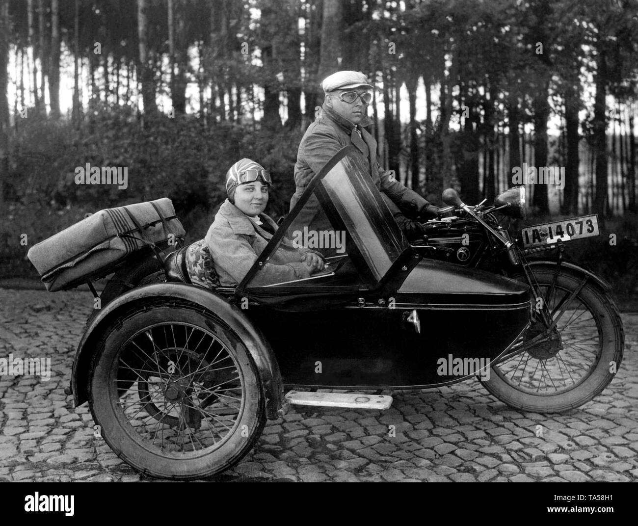 Riding in sidecar Black and White Stock Photos & Images - Alamy