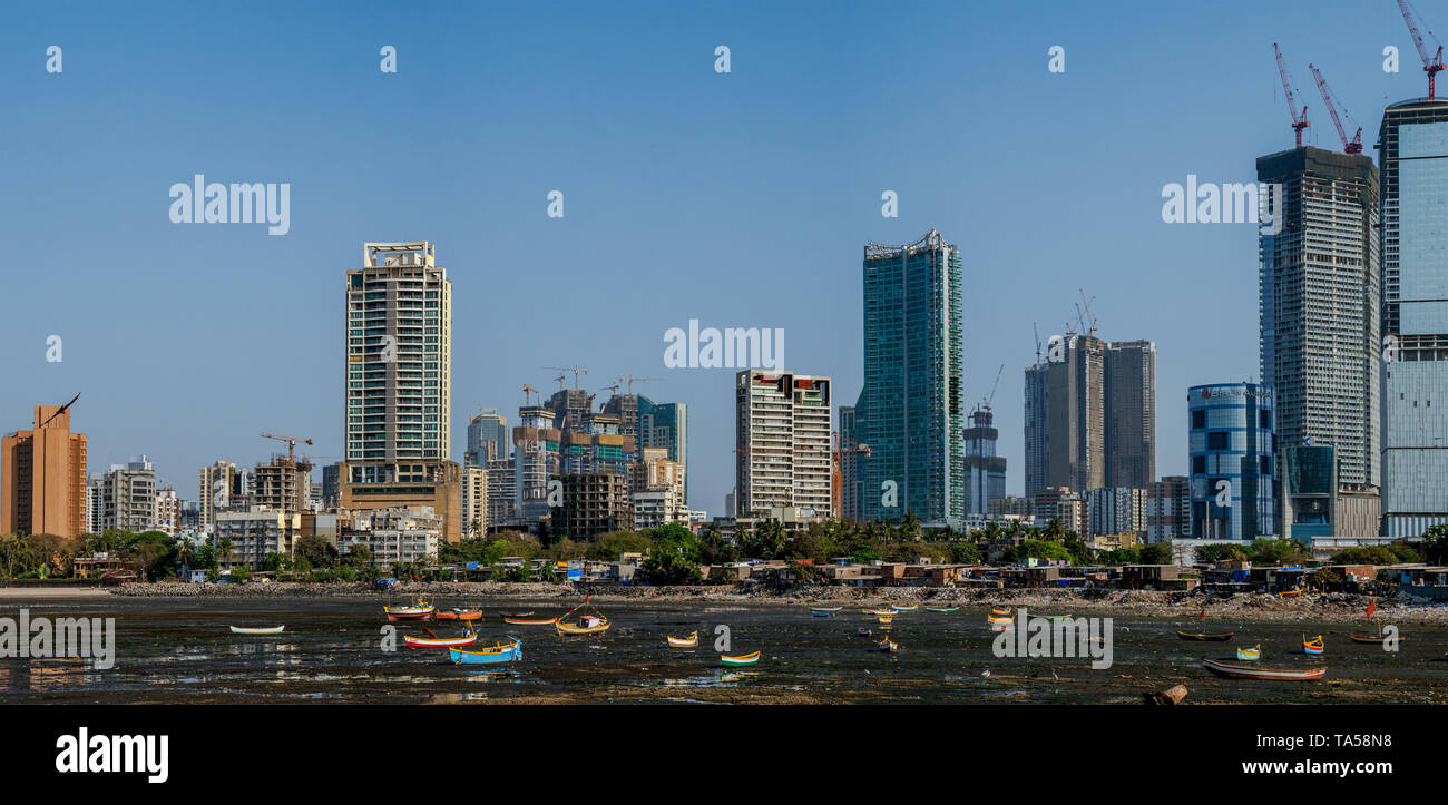 31 Mar 2019 urban area skyline from worli village mumbai maharashtra ...