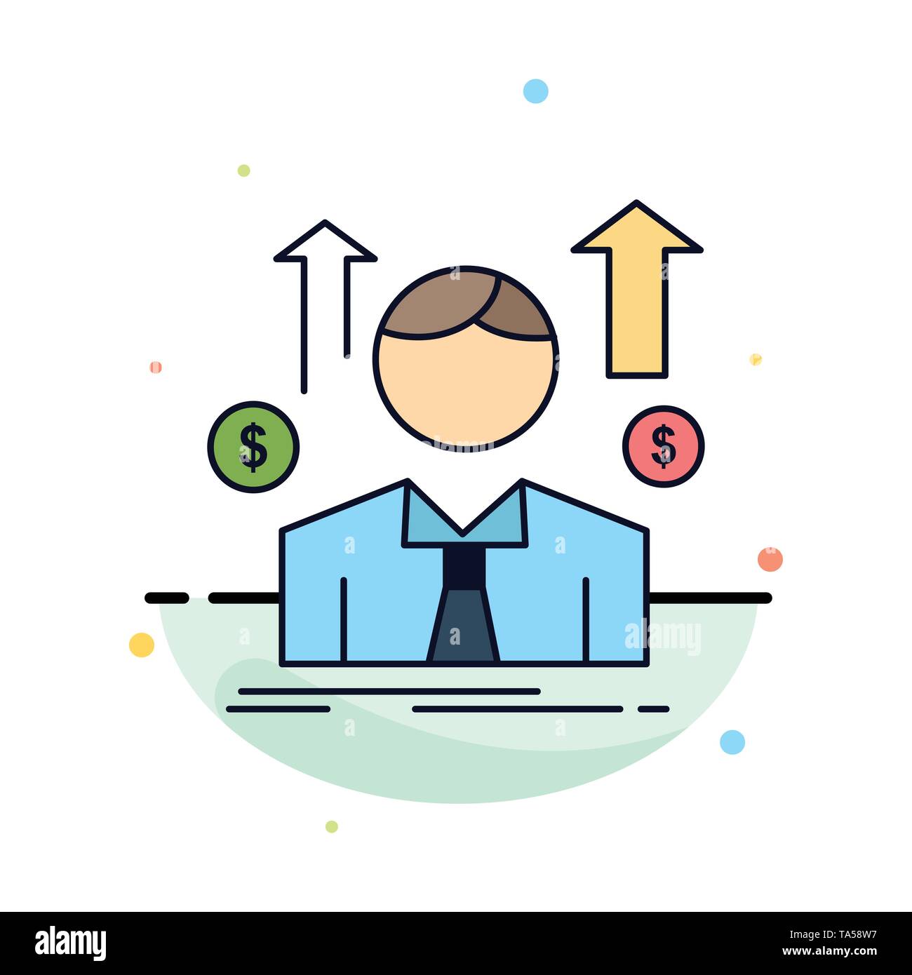 Business, man, avatar, employee, sales man Flat Color Icon Vector Stock ...