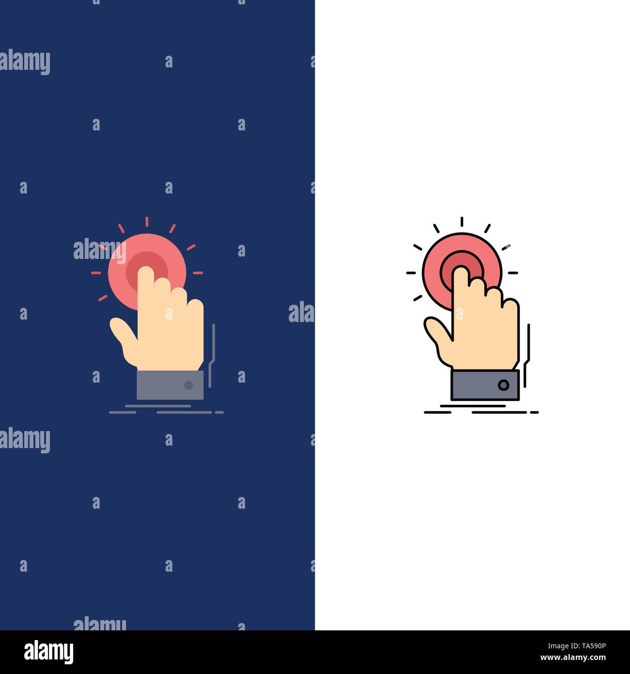 Man pressing start button on Stock Vector Images - Alamy