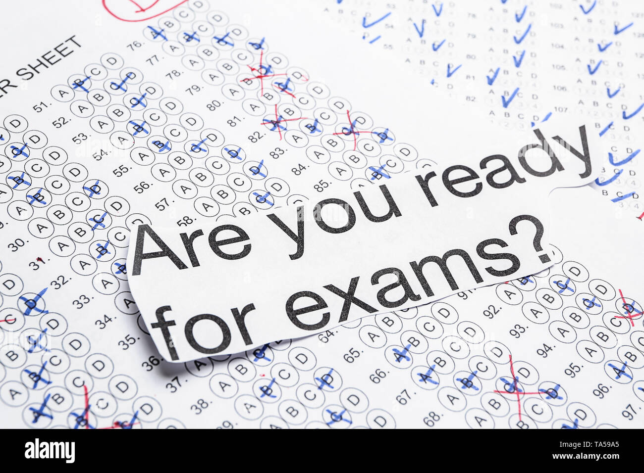 Examination answer sheets hi-res stock photography and images - Alamy