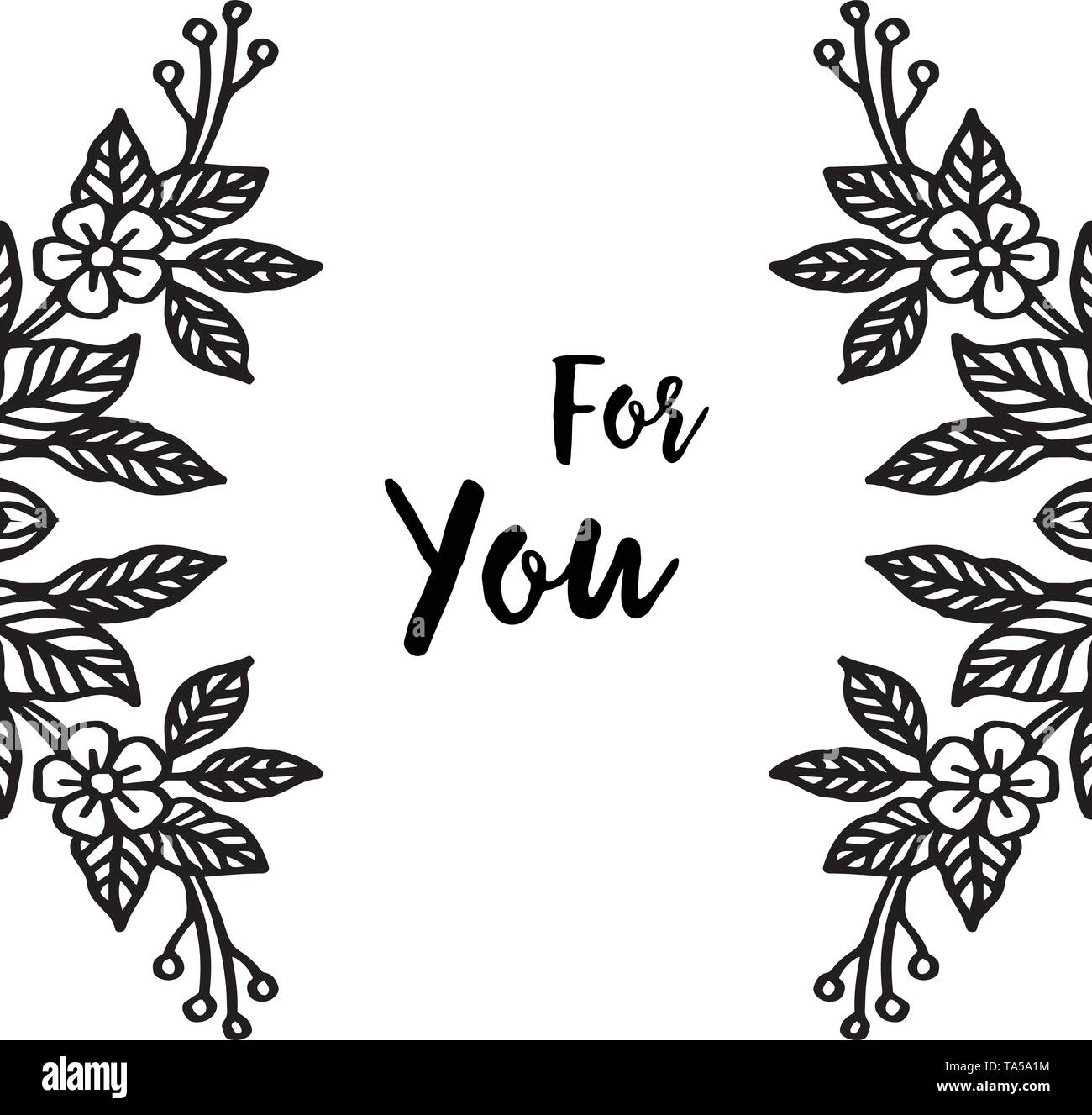 Vector illustration various flower frame with lettering of beautiful ...